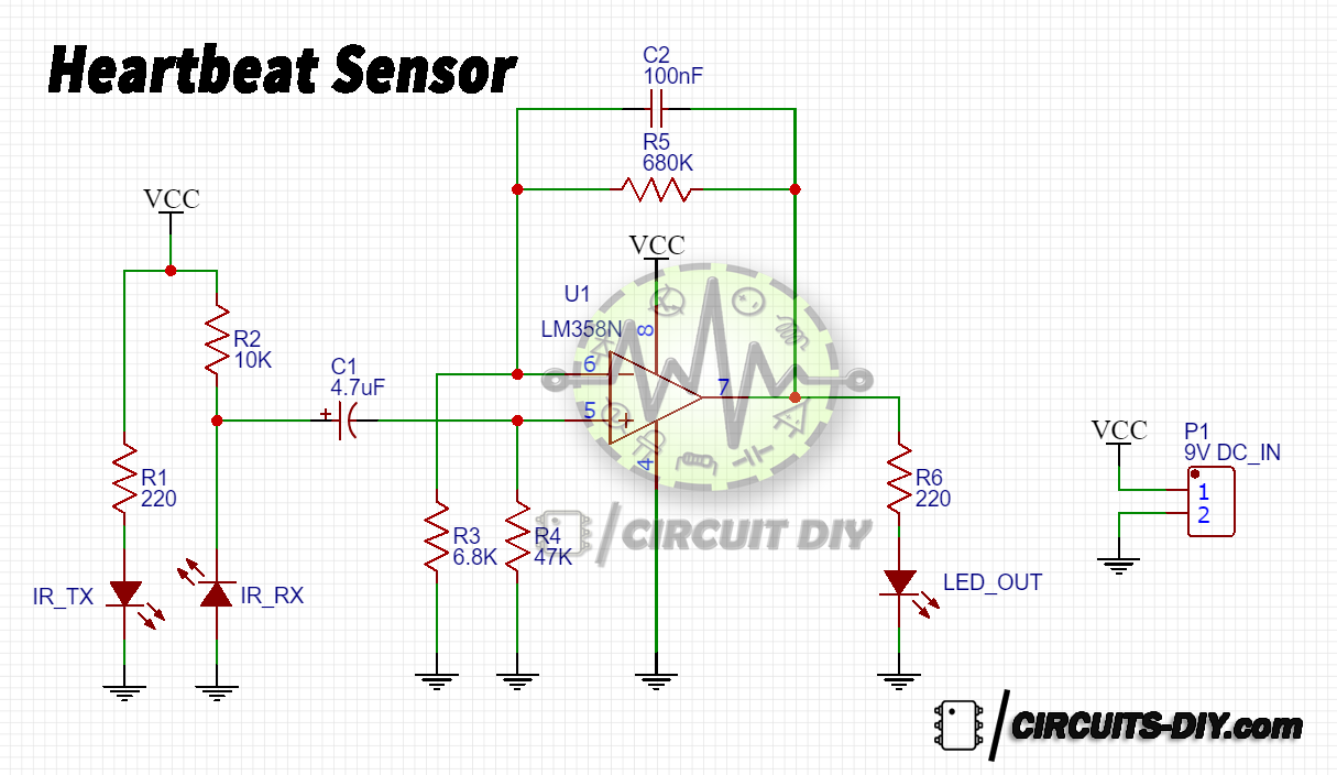 Heartbeat Sensor Circuit Using LM358 : 3 Steps - Instructables