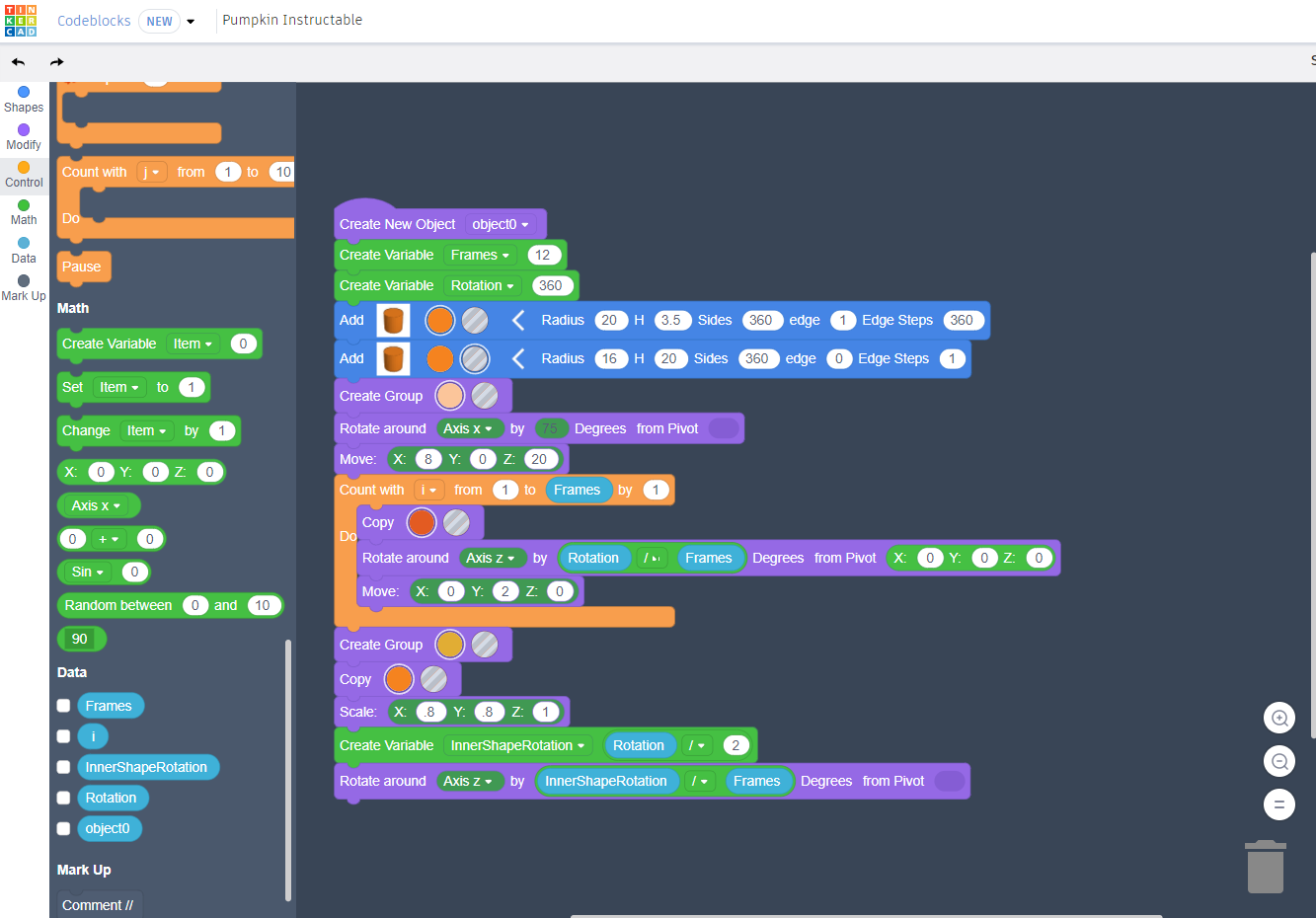 Make a 3D Printable Pumpkin With Codeblocks! : 9 Steps (with Pictures ...