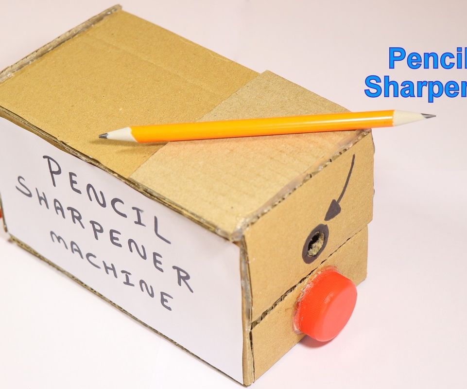 How to Make Pencil Sharpener Machine From Cardboard : 6 Steps (with ...