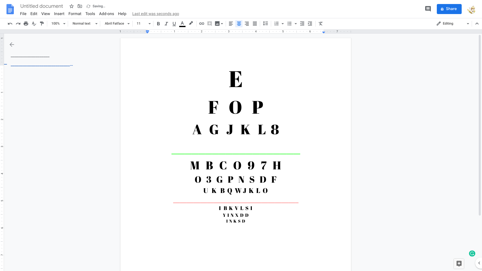 Easy Eye Test Chart on Google Docs or Word : 5 Steps - Instructables
