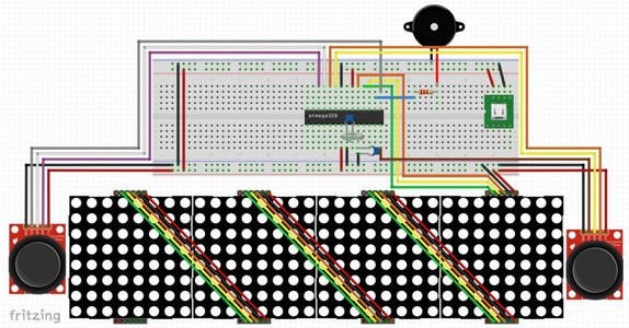 Pong Tennis With Led Matrix Arduino And Joysticks 5 Steps With Pictures Instructables