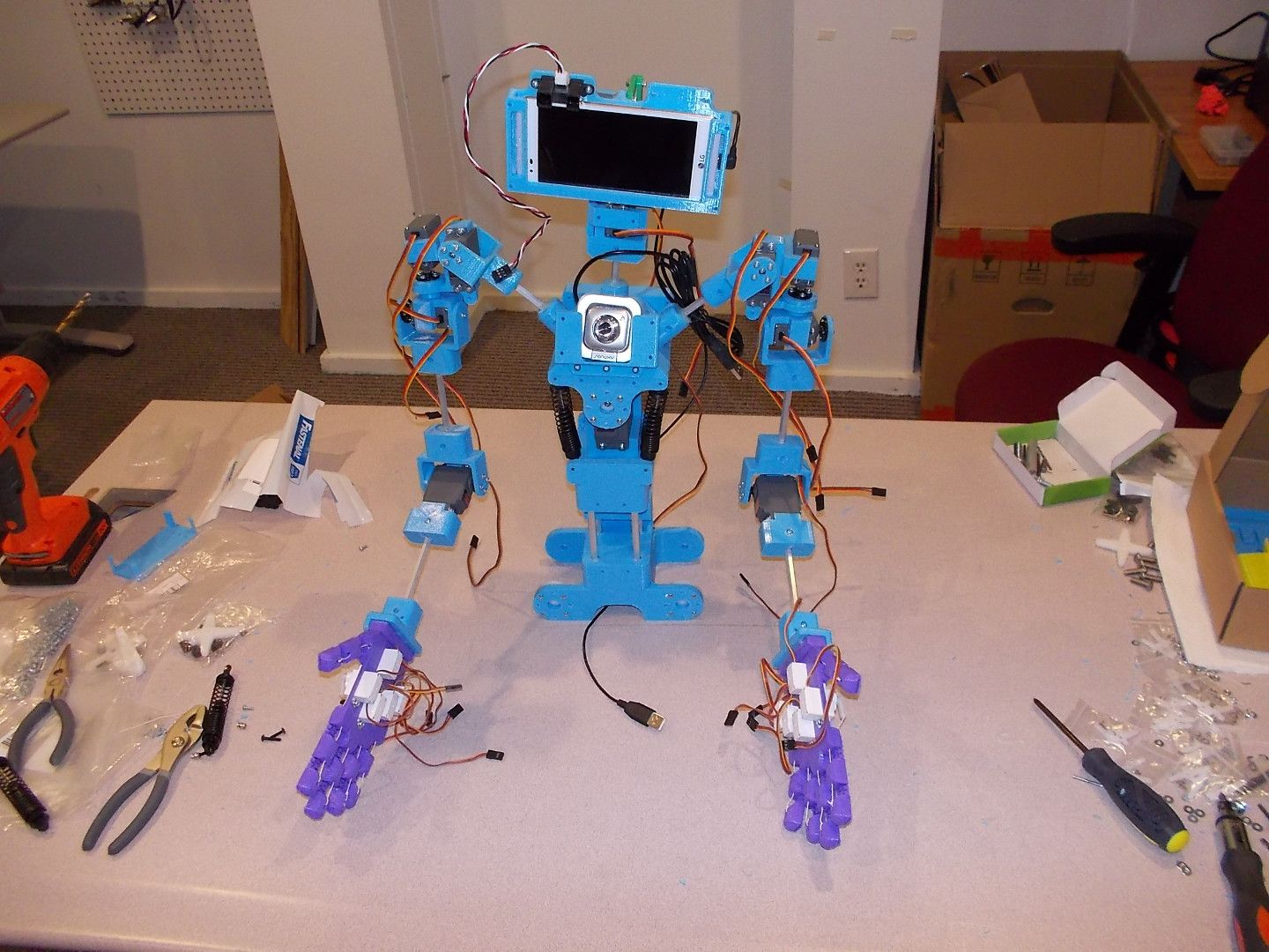 ASPIR: Full-Size 3D-Printed Humanoid Robot : 80 Steps (with Pictures ...