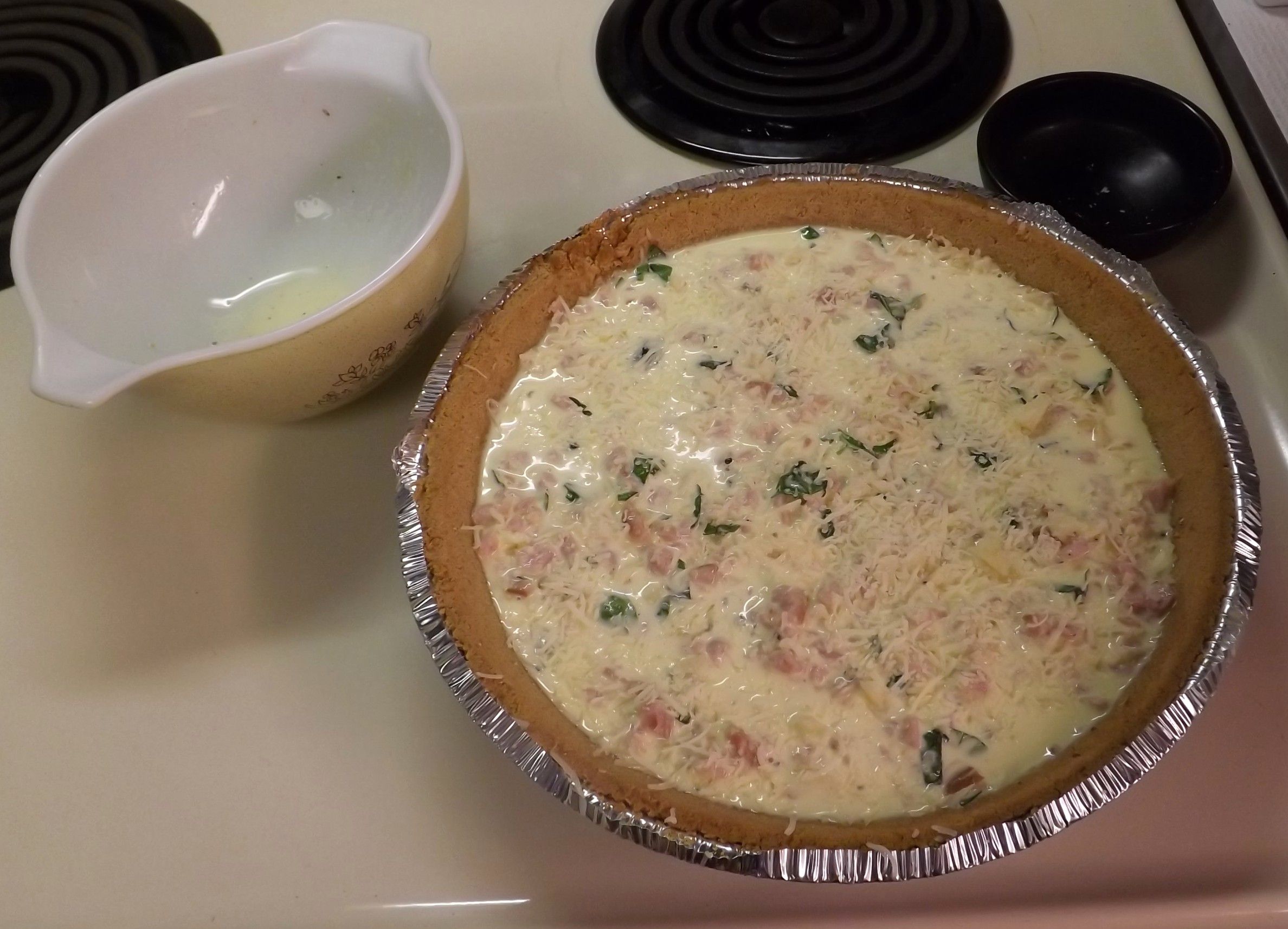HAM, CHEESE, BASIL QUICHE (Soft Food for Sensitive Gums) : 4 Steps ...