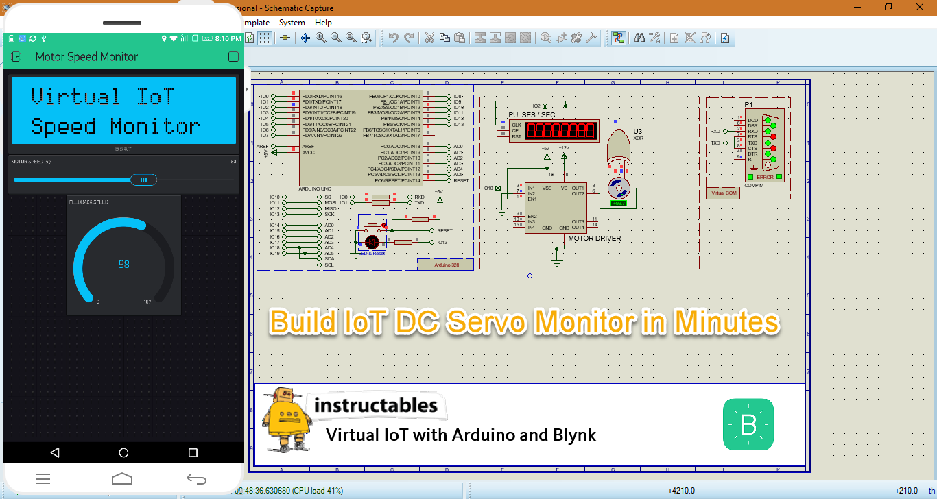 Virtual IoT With Proteus and Blynk : Servo Motor Speed Monitor : 5 ...