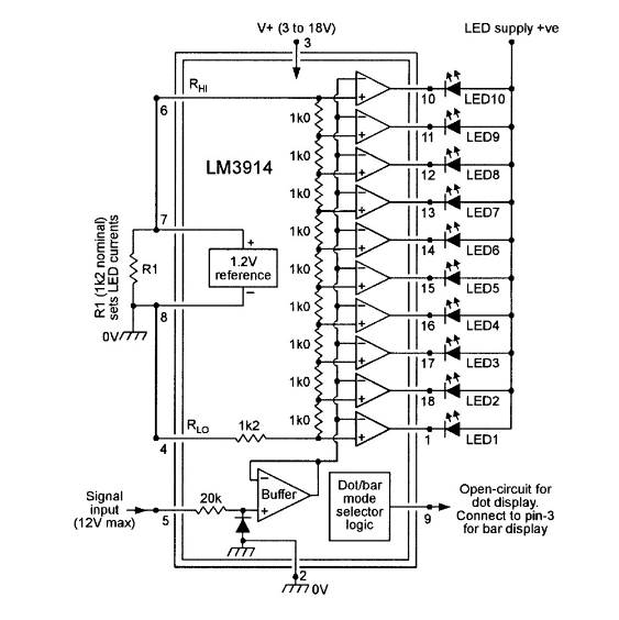 LM3916 Dot/Bar Display Driver Datasheet, Pinout Equivalents, 54% OFF