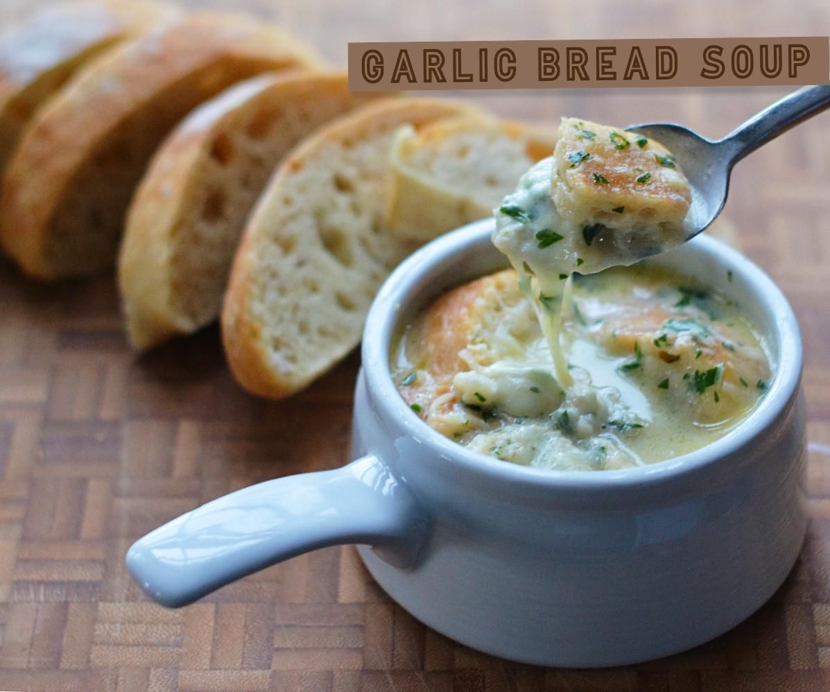 Creamy Garlic Bread Soup With No-Knead Ciabatta : 6 Steps (with ...