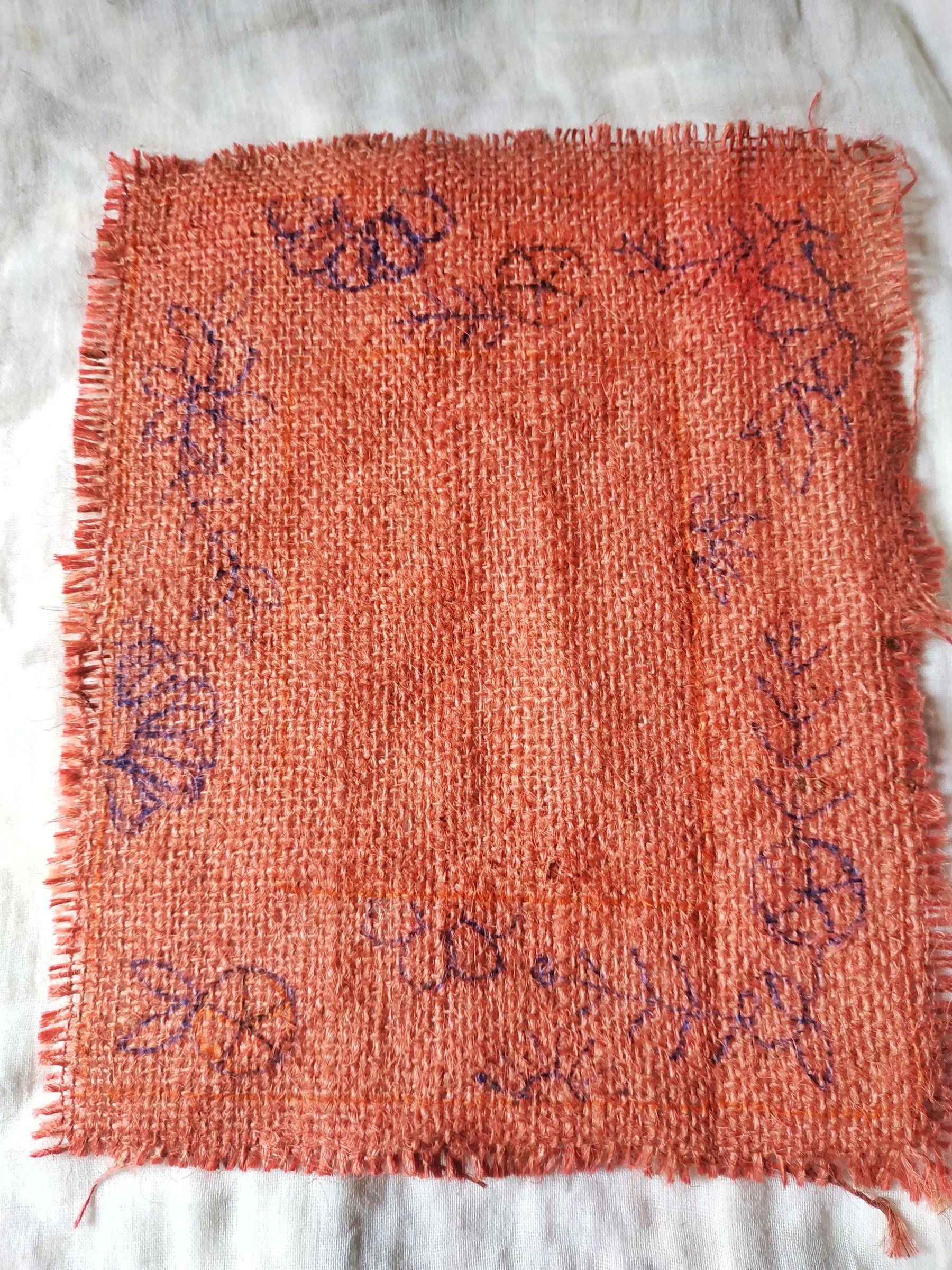 Jute Cloth and Yarn Embroidered Photo Frame(started About 2 Months Ago ...