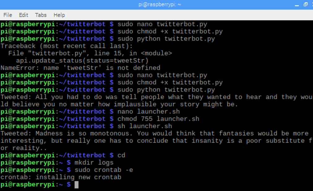 Raspberry Pi Twitterbot : 12 Steps (with Pictures) - Instructables