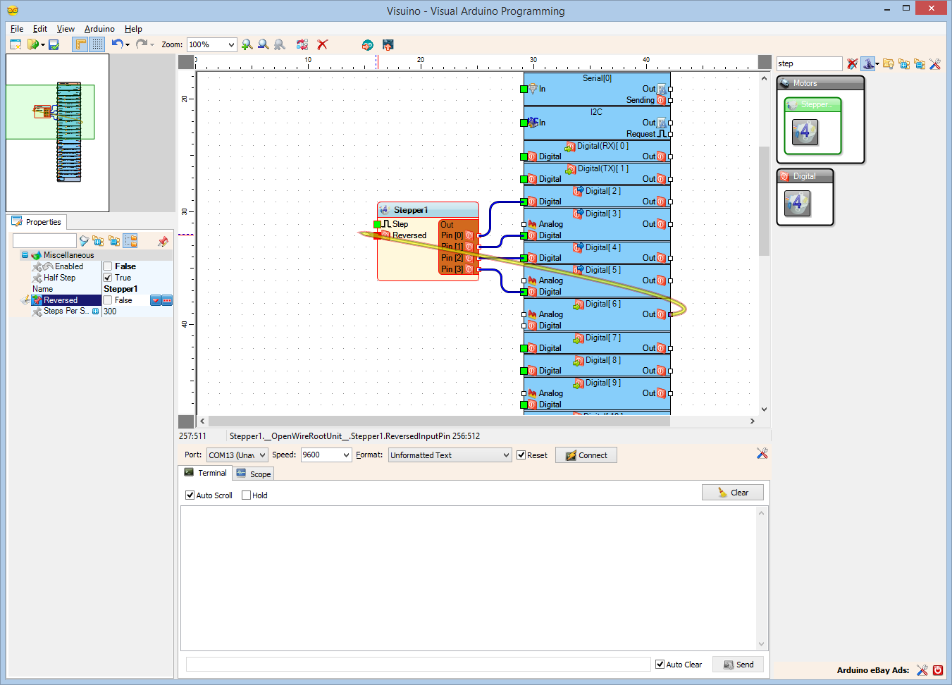 Arduino Nano and Visuino: Control Stepper Motor With Rotary Encoder : 9 ...
