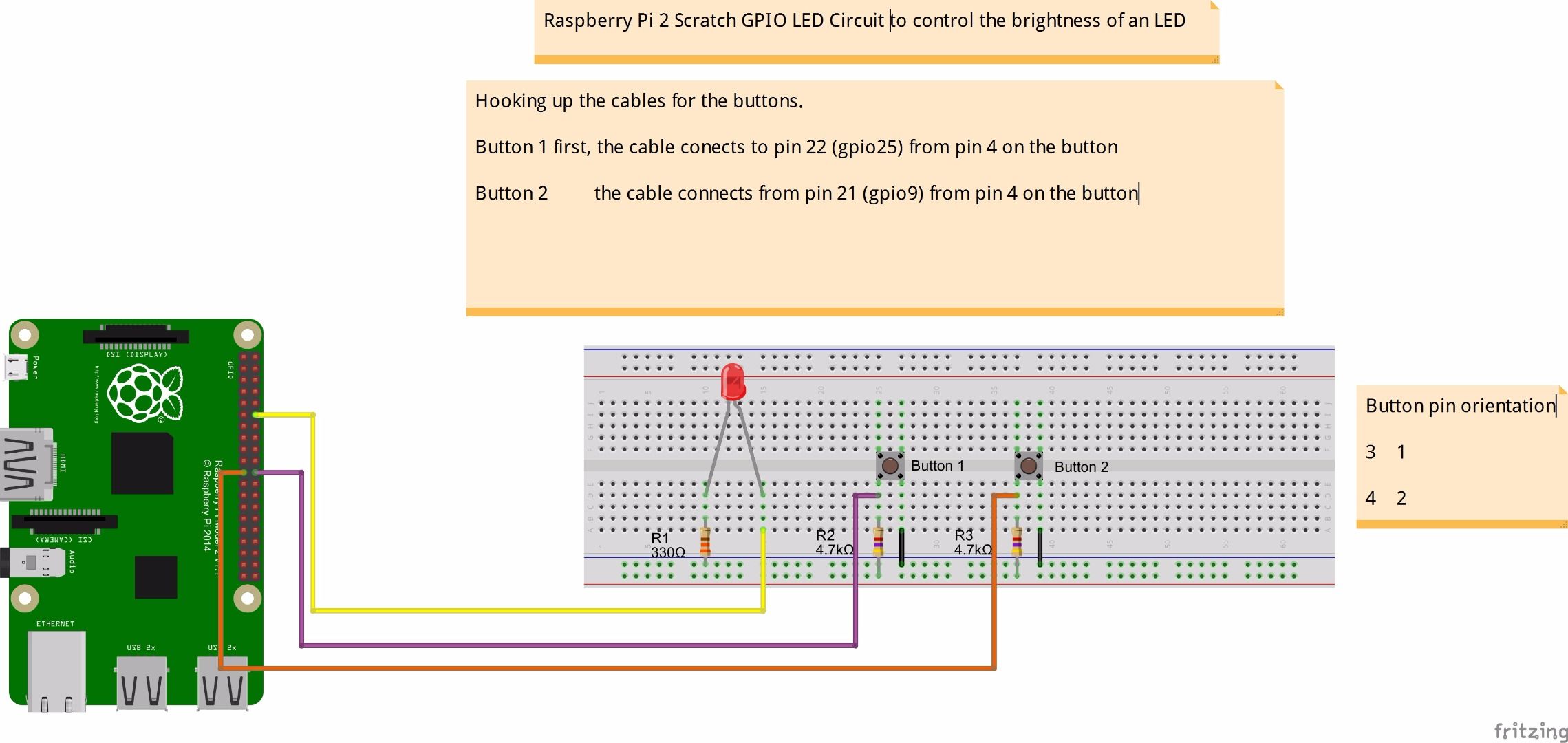 Brightness Control PWM Based LED Control Using Push Buttons, Raspberry ...