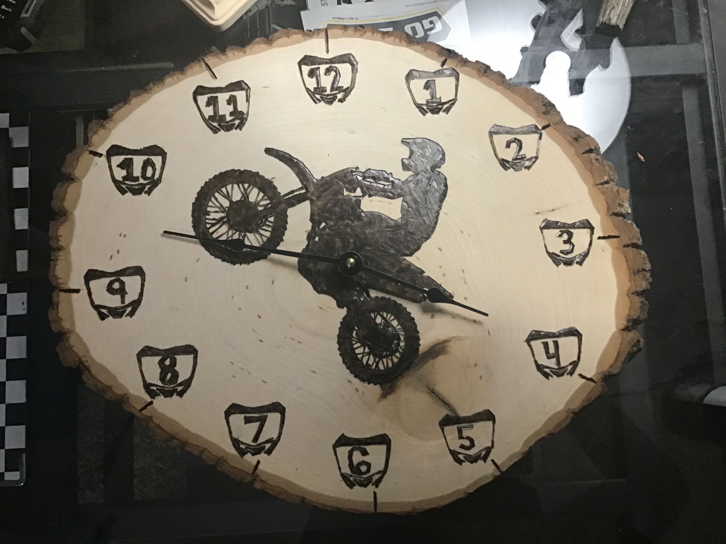 DIY Wood Burnt Dirt Bike Clock : 6 Steps - Instructables