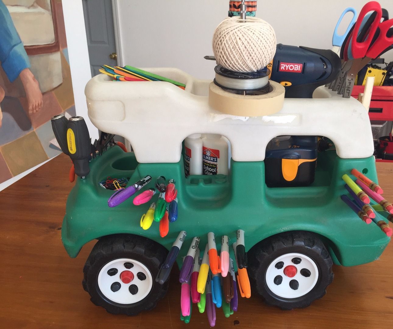 Rolling Tool & Craft Cart From Child's Truck : 6 Steps (with Pictures ...