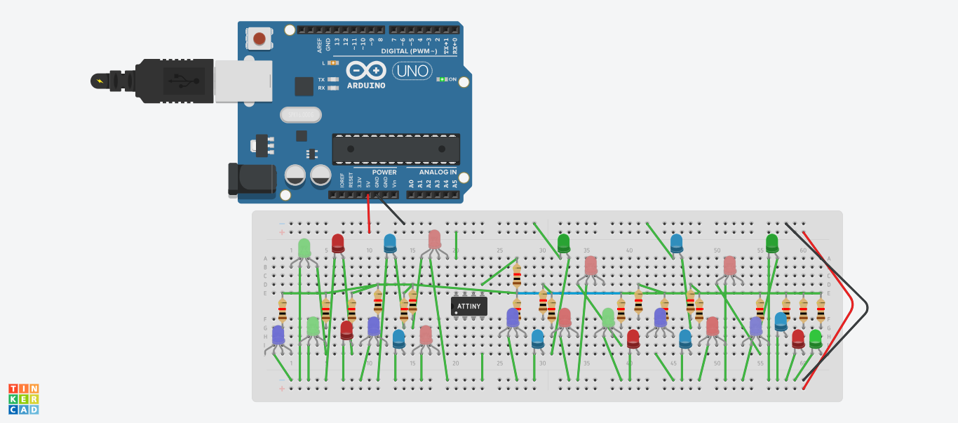 AT Tiny Microcontroller With LEDS and RGB : 4 Steps - Instructables