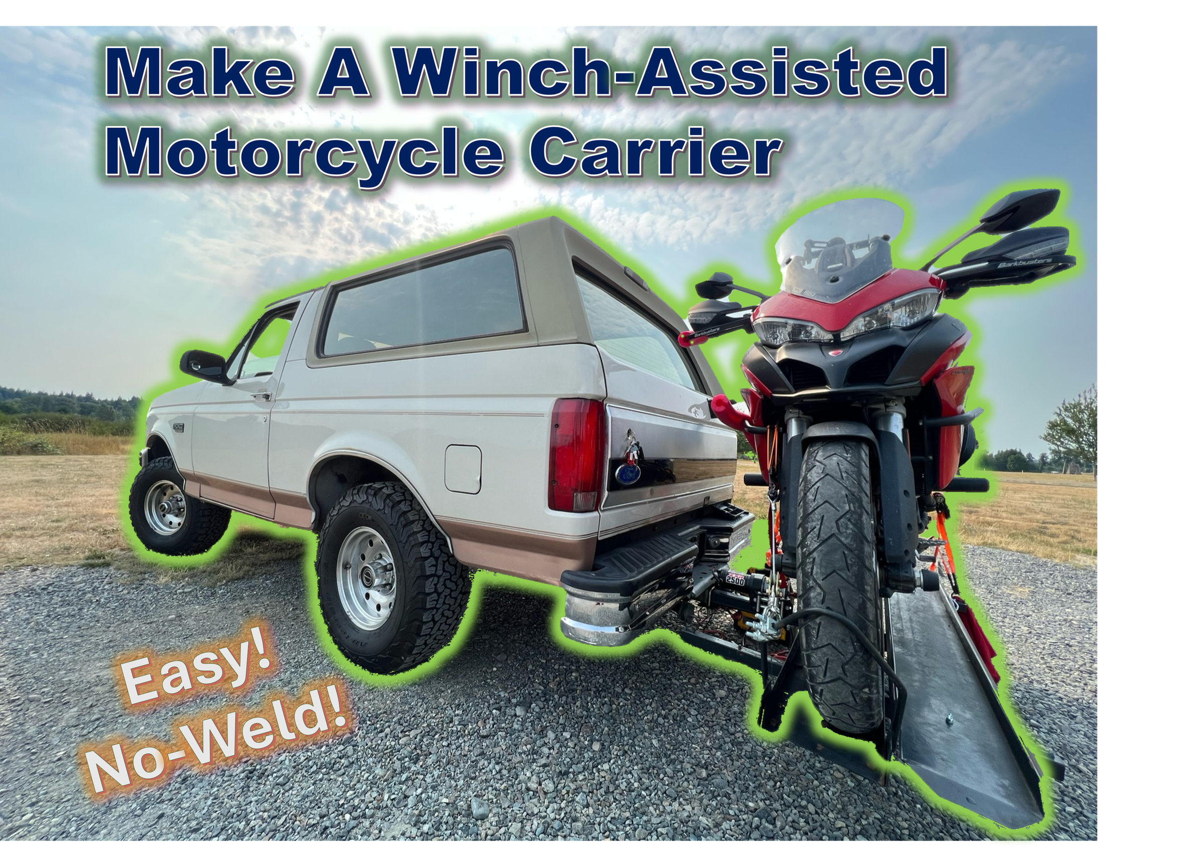 DIY Winch Assisted Motorcycle Hitch Carrier (No-Weld) : 6 Steps (with ...