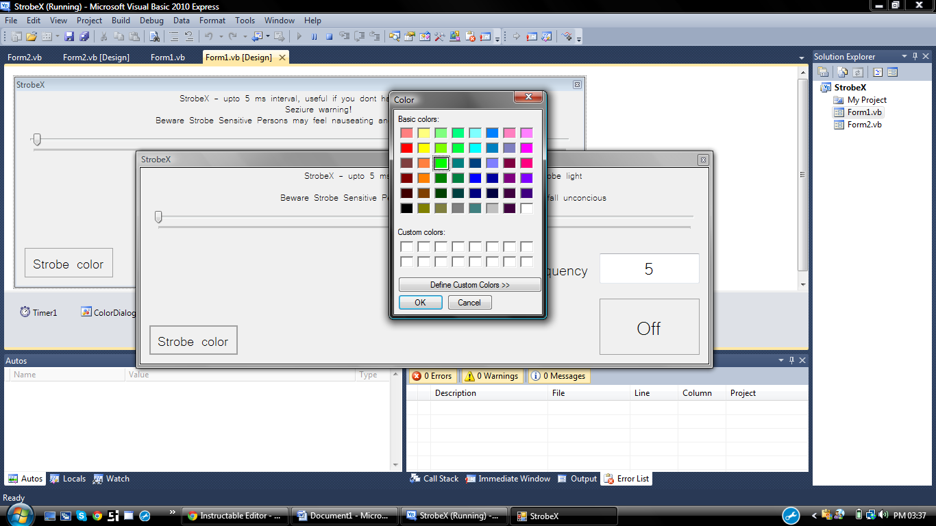 How to Make a Strobe Light Program in VB.NET : 4 Steps - Instructables