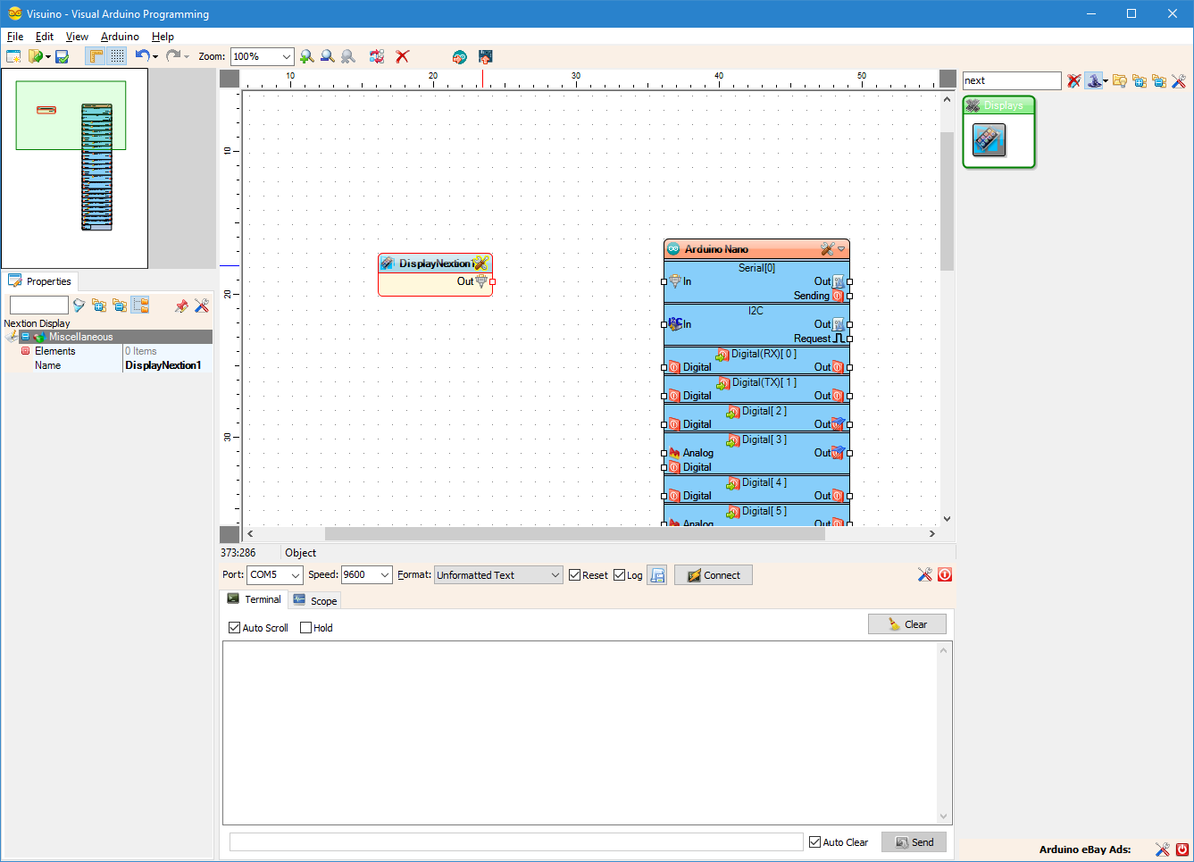 Arduino Nano and Visuino: Display BME280 Temperature Humidity and ...