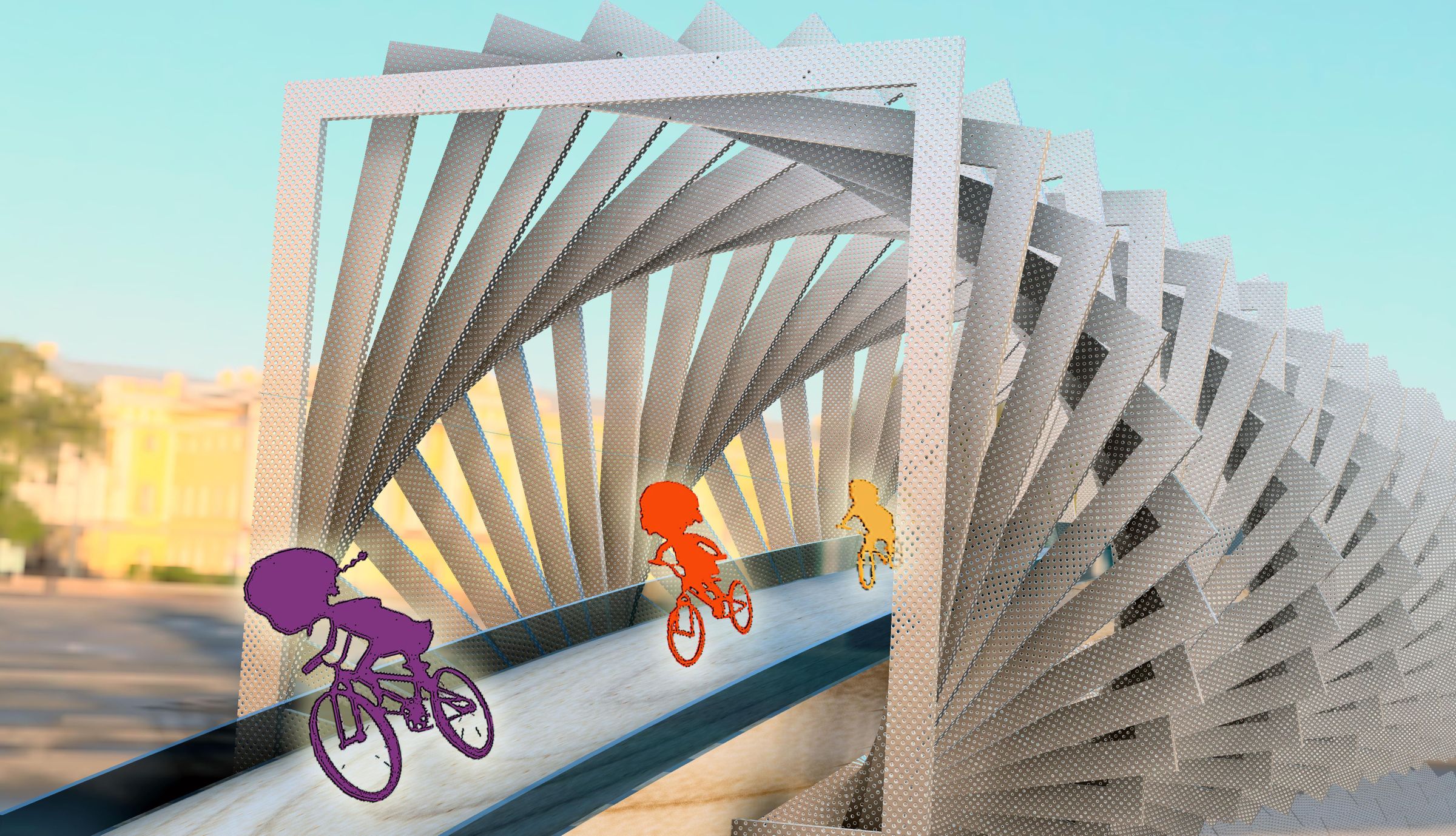 Time-Space Tunnel: a Pedestrian Bridge Beyond Dimensions : 4 Steps ...