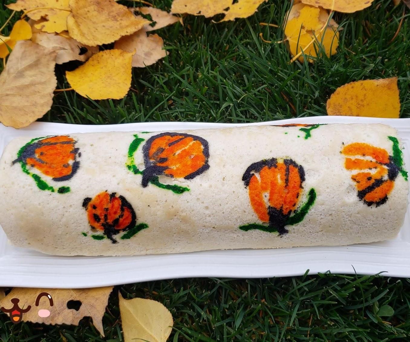 Pumpkin Swiss Roll (Japanese Cake Roll) : 4 Steps (with Pictures ...