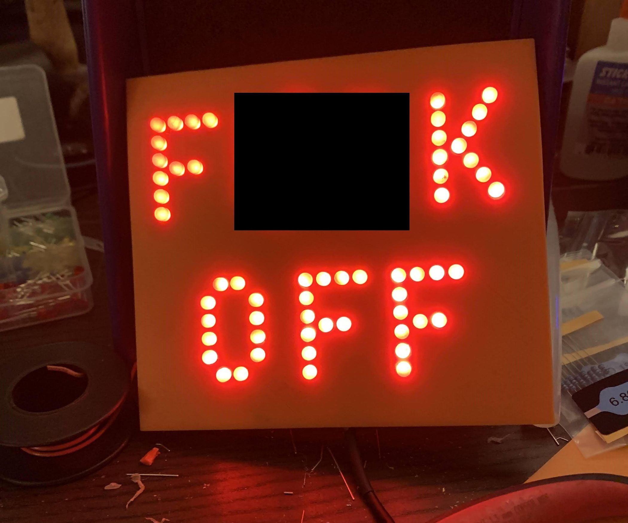 "F**K OFF" DIY Pixelated USB Powered LED Signs : 3 Steps - Instructables