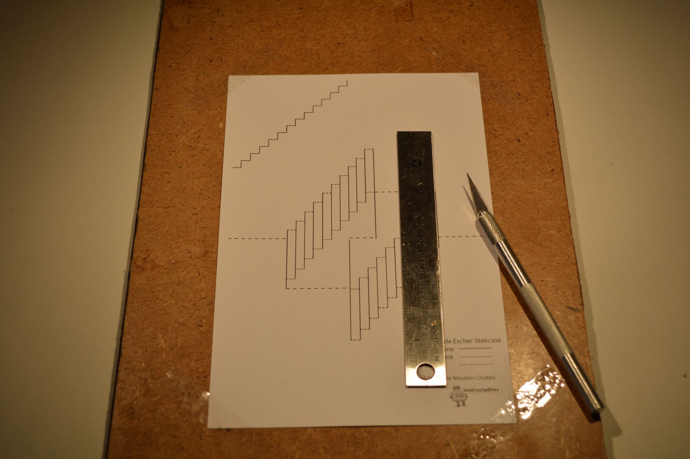Kirigami Simple Escher Staircase : 8 Steps - Instructables