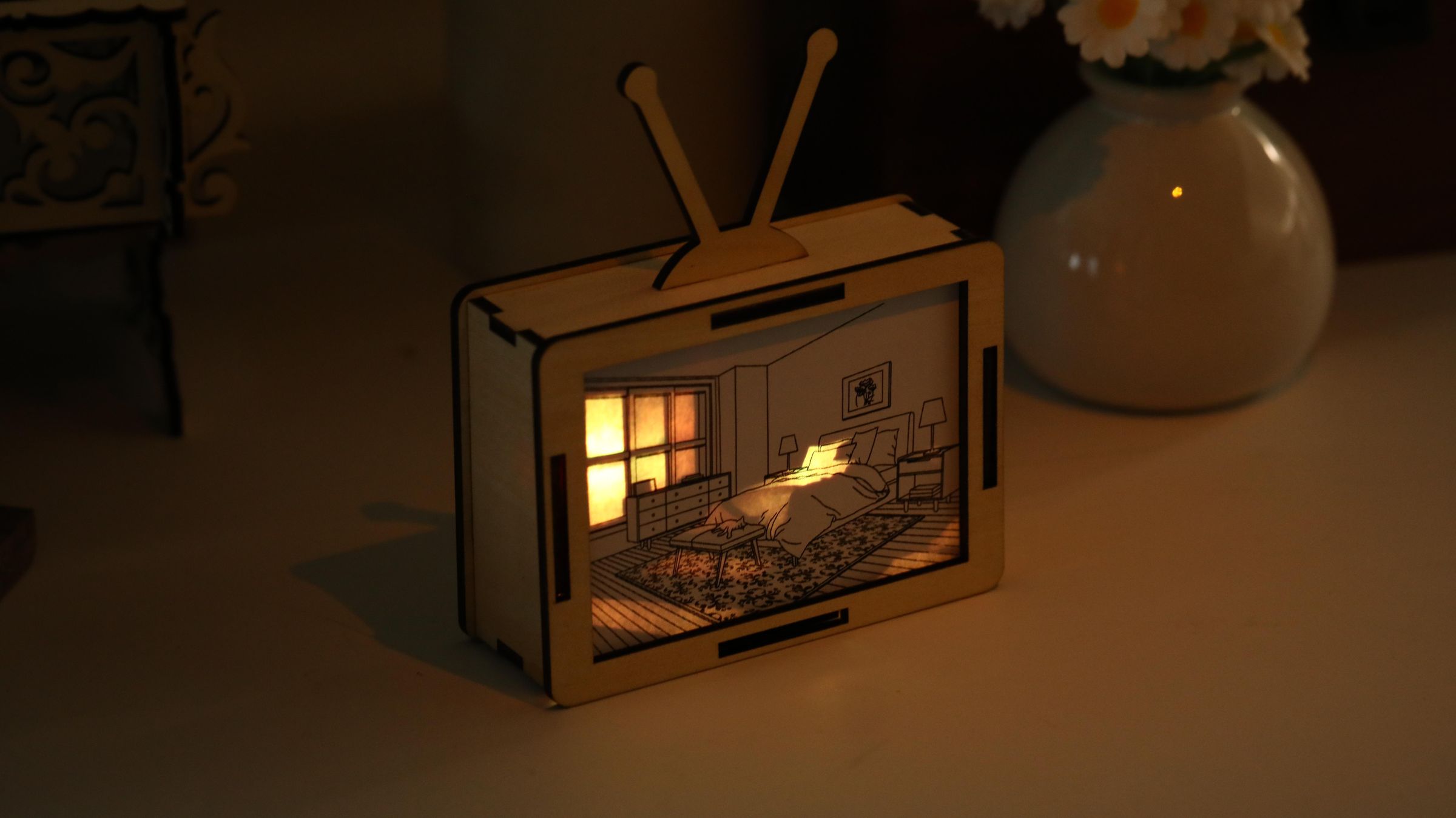 Mini TV Light Box | Laser Cut, Lighting, Gift : 4 Steps (with Pictures ...