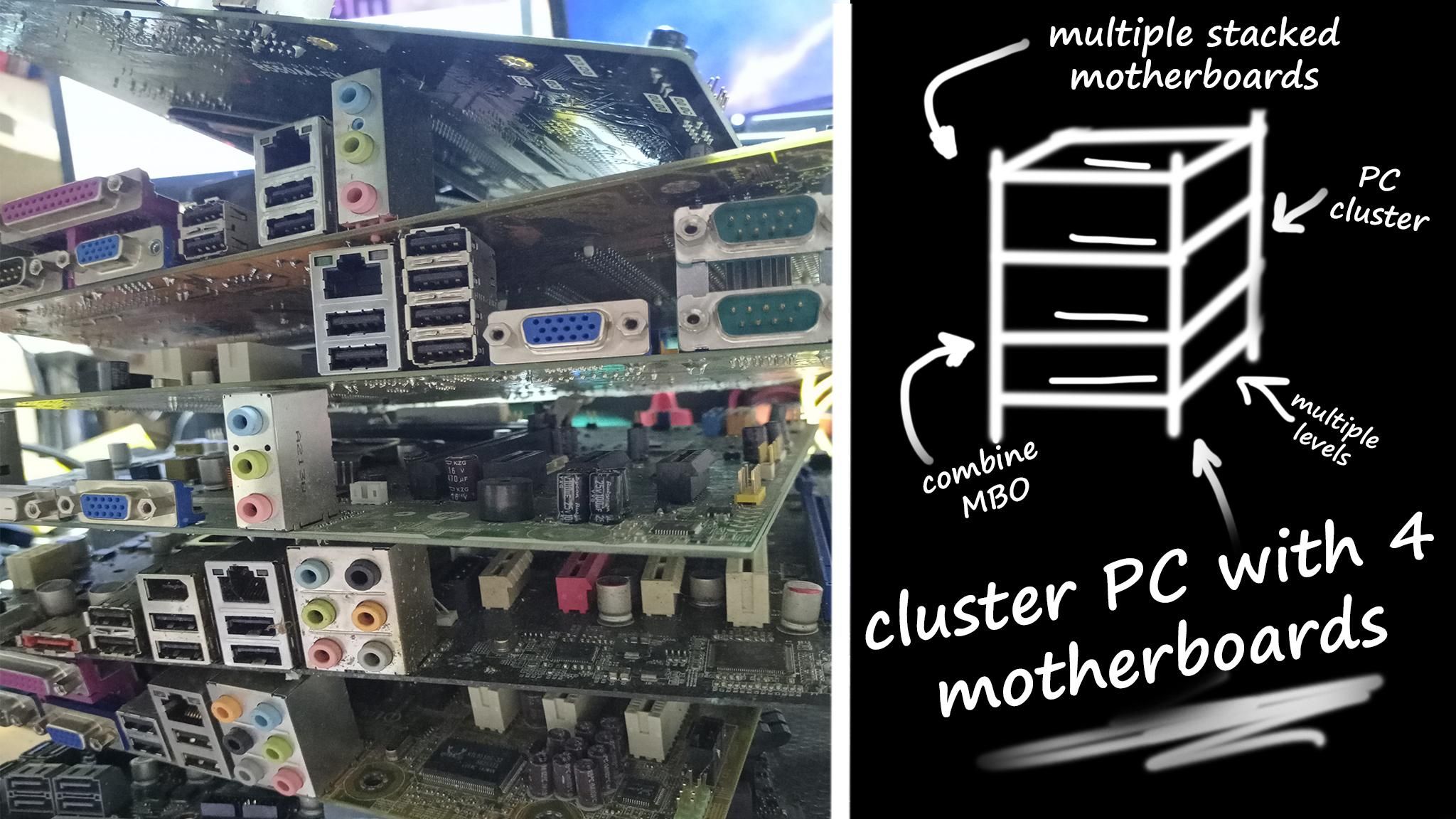 Cluster PC With 4 Motherboards in 1 Case/Cage : 4 Steps - Instructables