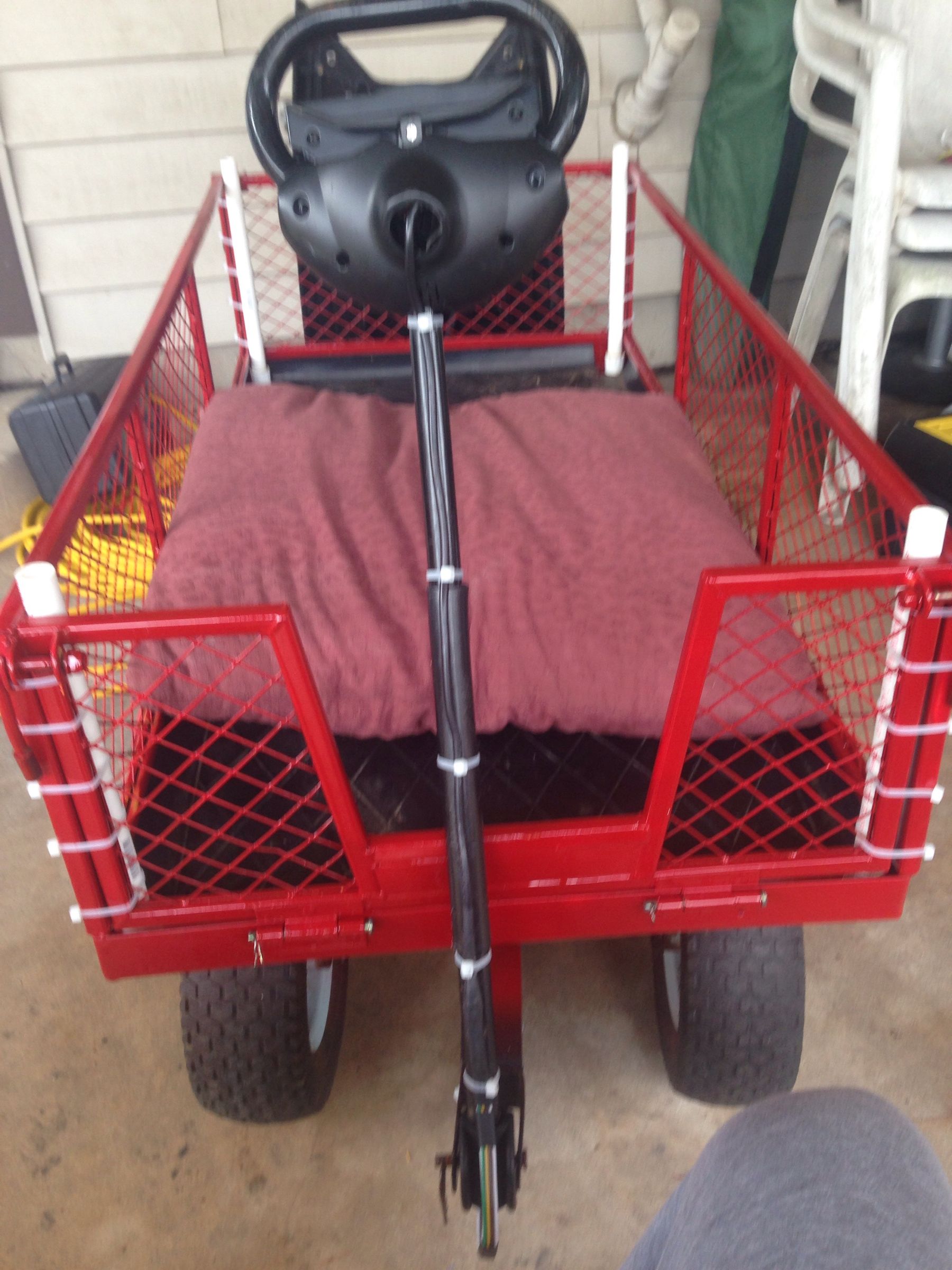 Self Propelled Kiddo Chariot From Old Garden Wagon and Mobility Scooter ...