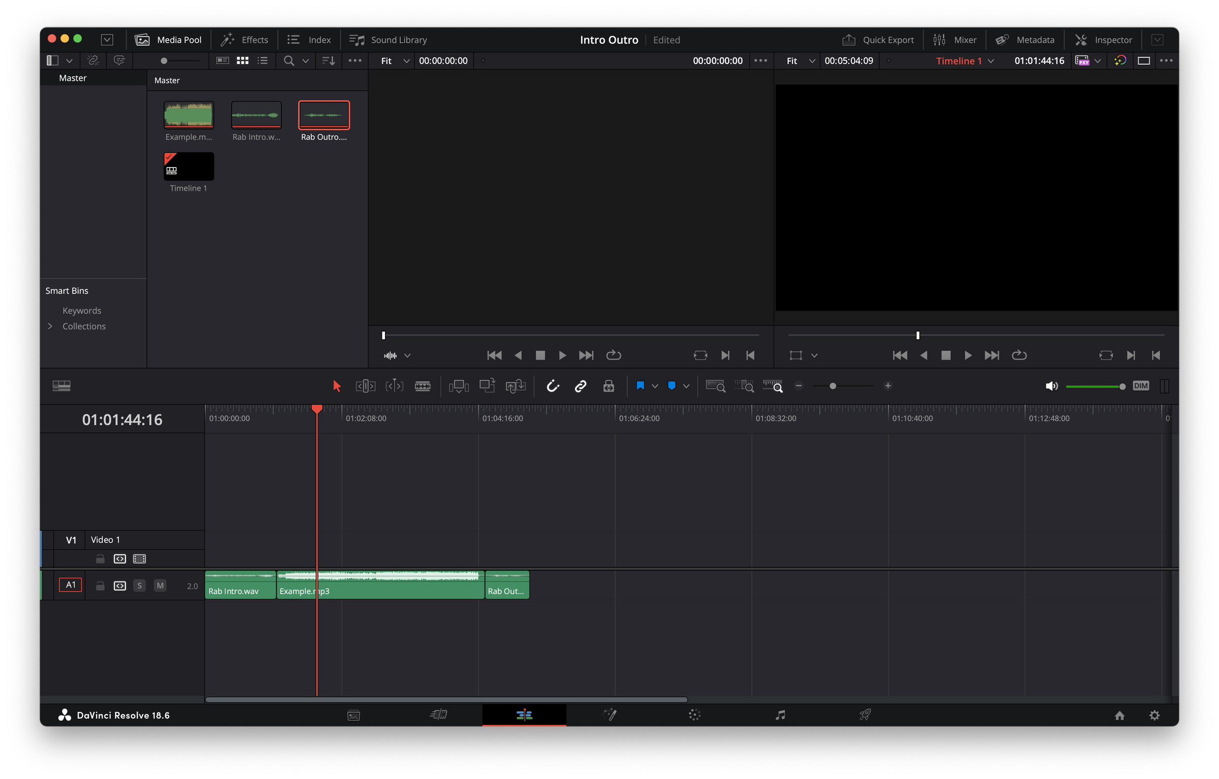 Adding an Intro/Outro to an Audio Clip in DaVinci Resolve 18 : 6 Steps ...