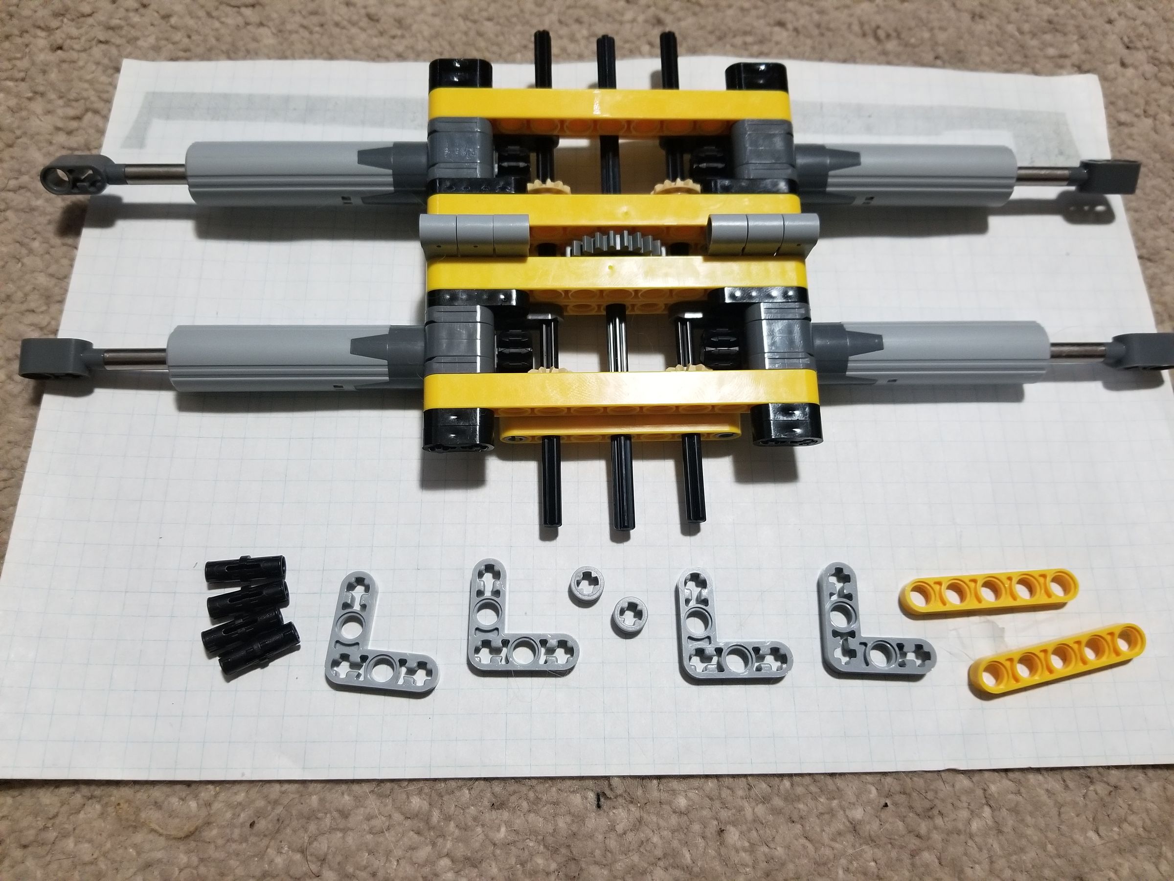 Lego Technic Back to Back Double Actuator Build : 9 Steps (with ...