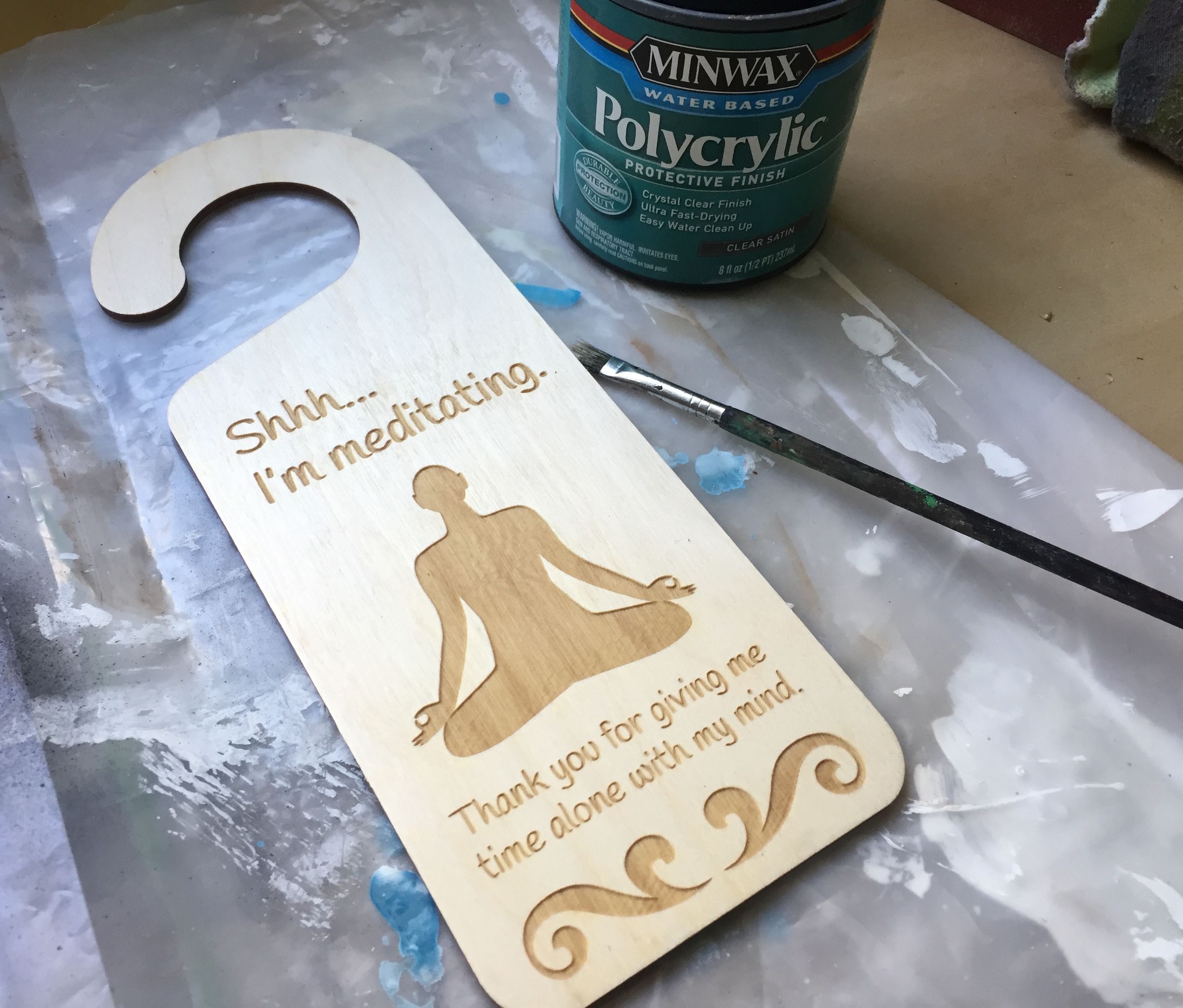 Laser Cut Double Sided Wooden Doorknob Hanger : 7 Steps (with Pictures ...