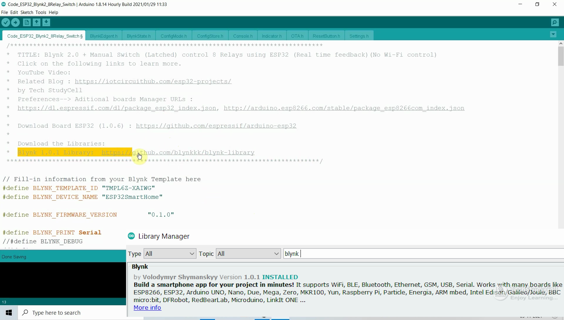 Home Automation Project Using Blynk ESP32 | IoT Projects 2021 : 16 ...