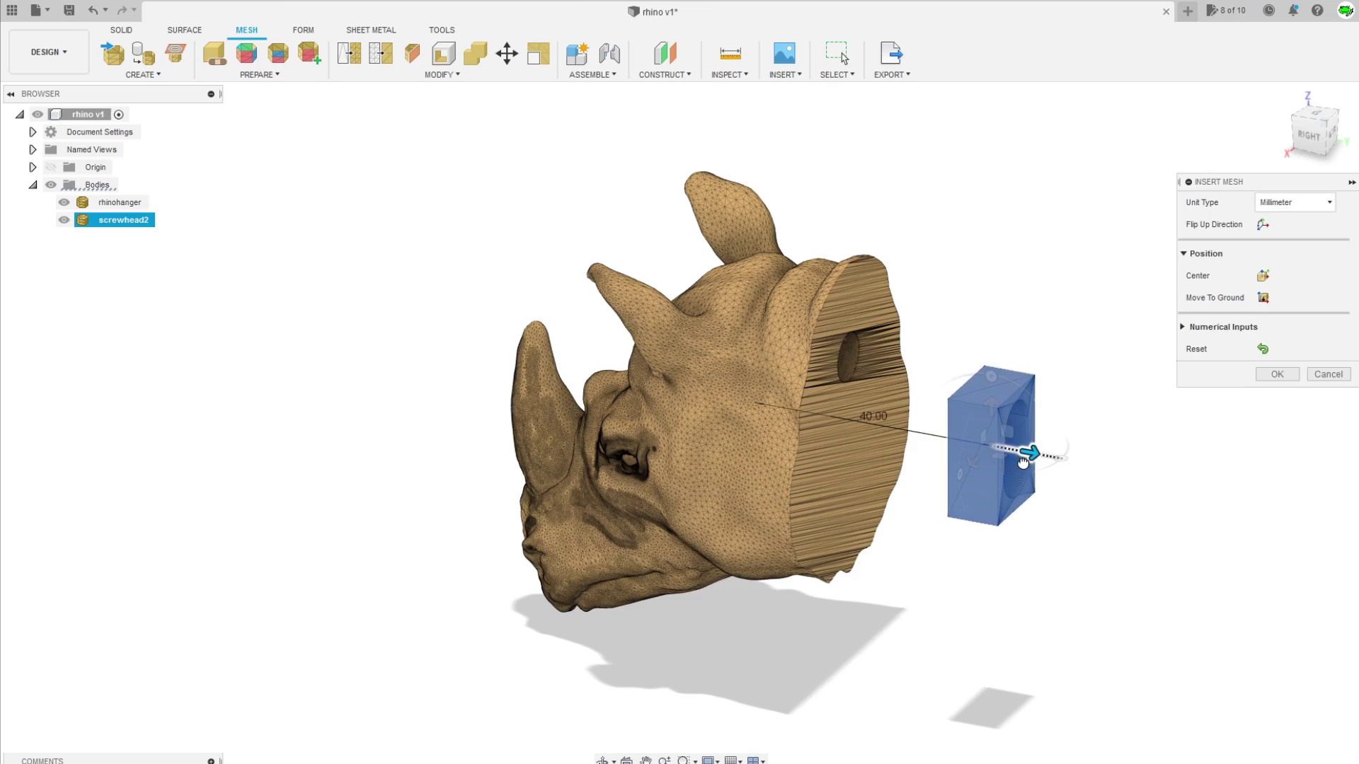 Large STL File Editting With FUSION 360 – Mesh Workspace (part 2) : 6 ...
