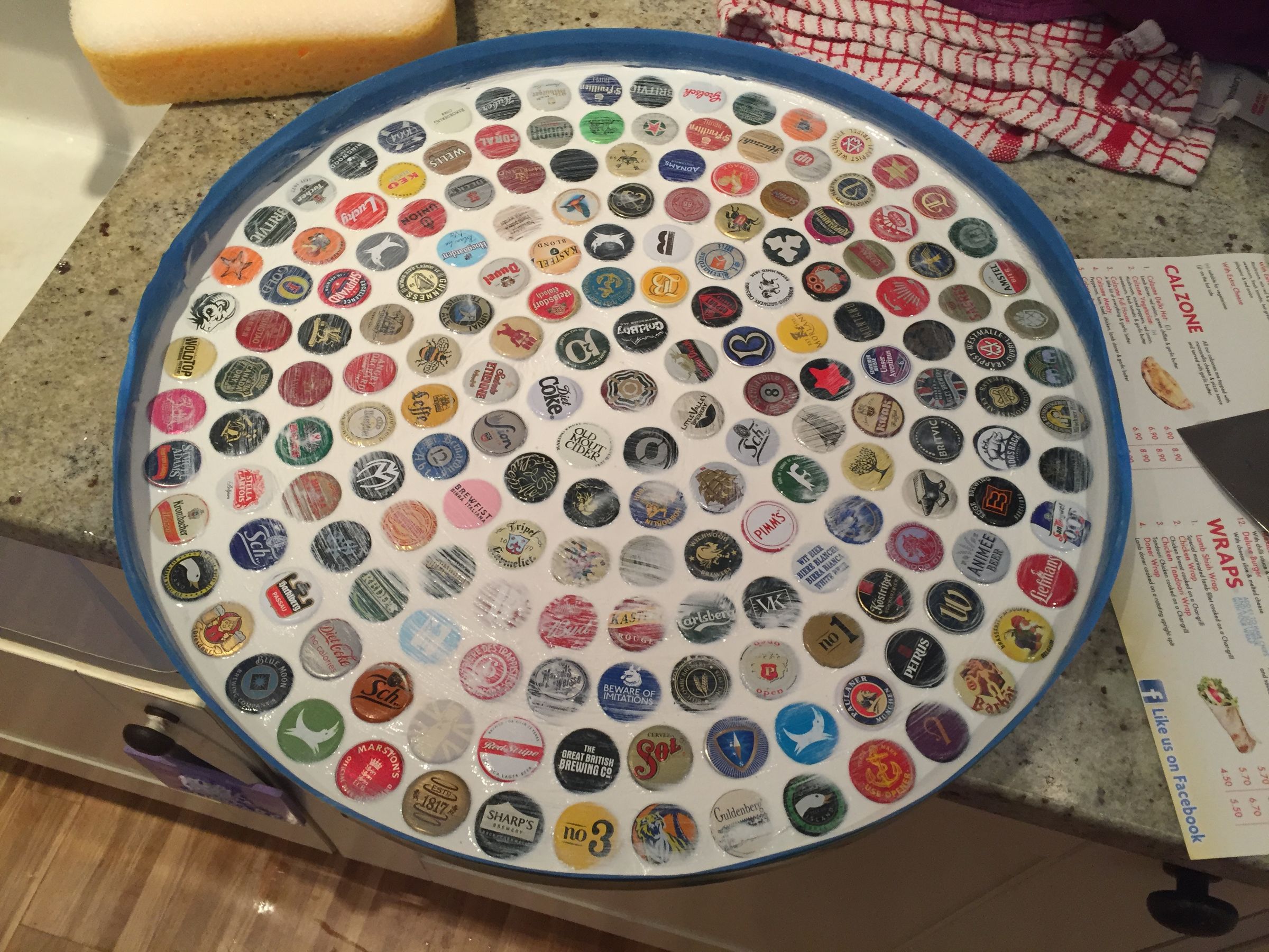 Bottle Cap Tray Table With Grout and Resin : 8 Steps (with Pictures ...