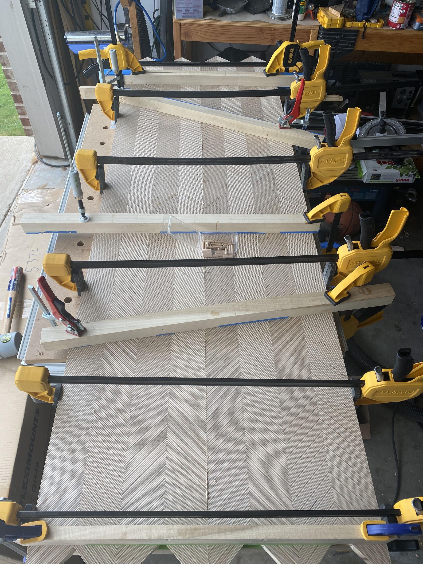 Chevron Pattern Plywood Corner Desk (motorized) : 10 Steps (with ...