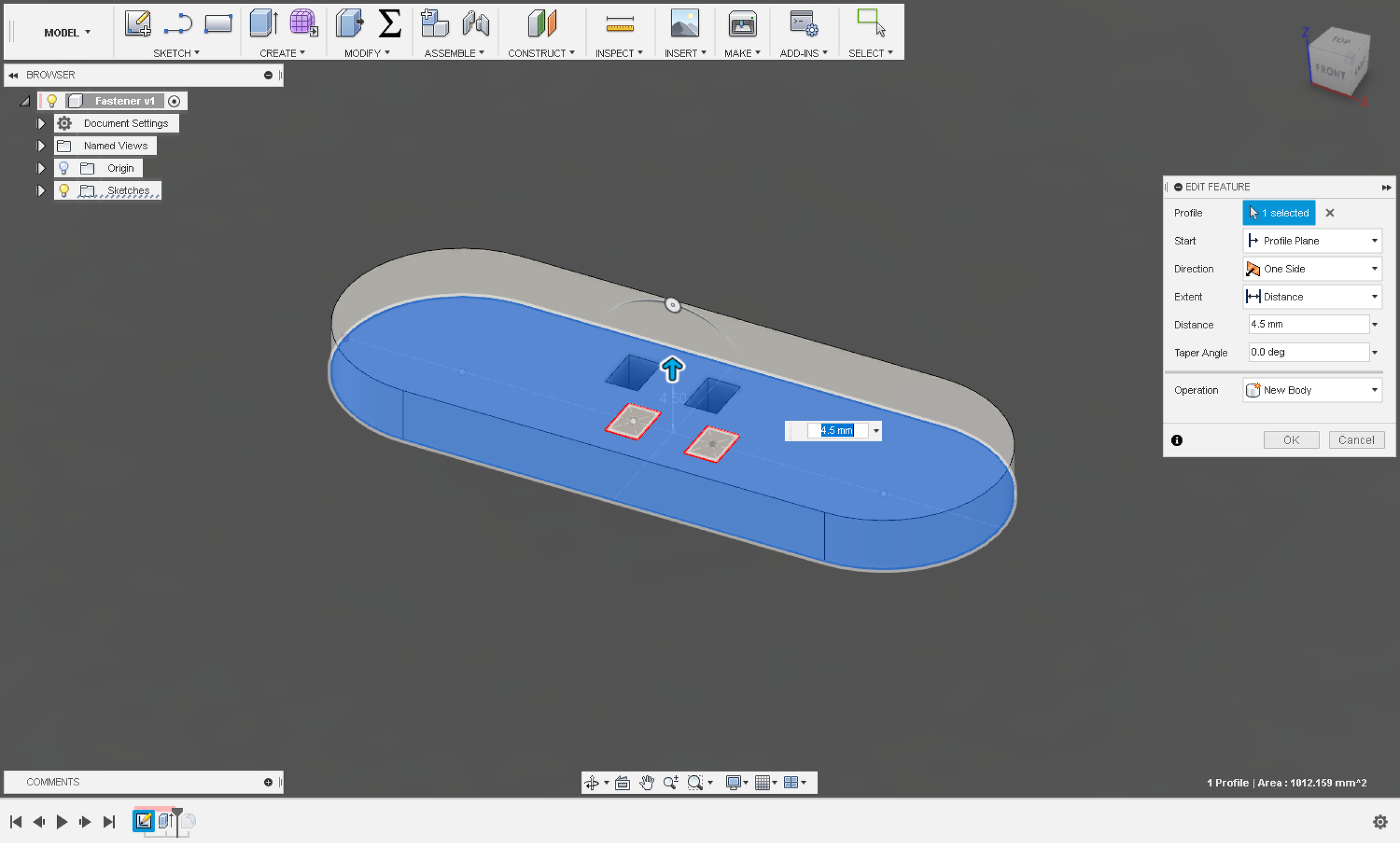 Simple Fastener: Practical Intro to 3D Modeling : 5 Steps (with ...