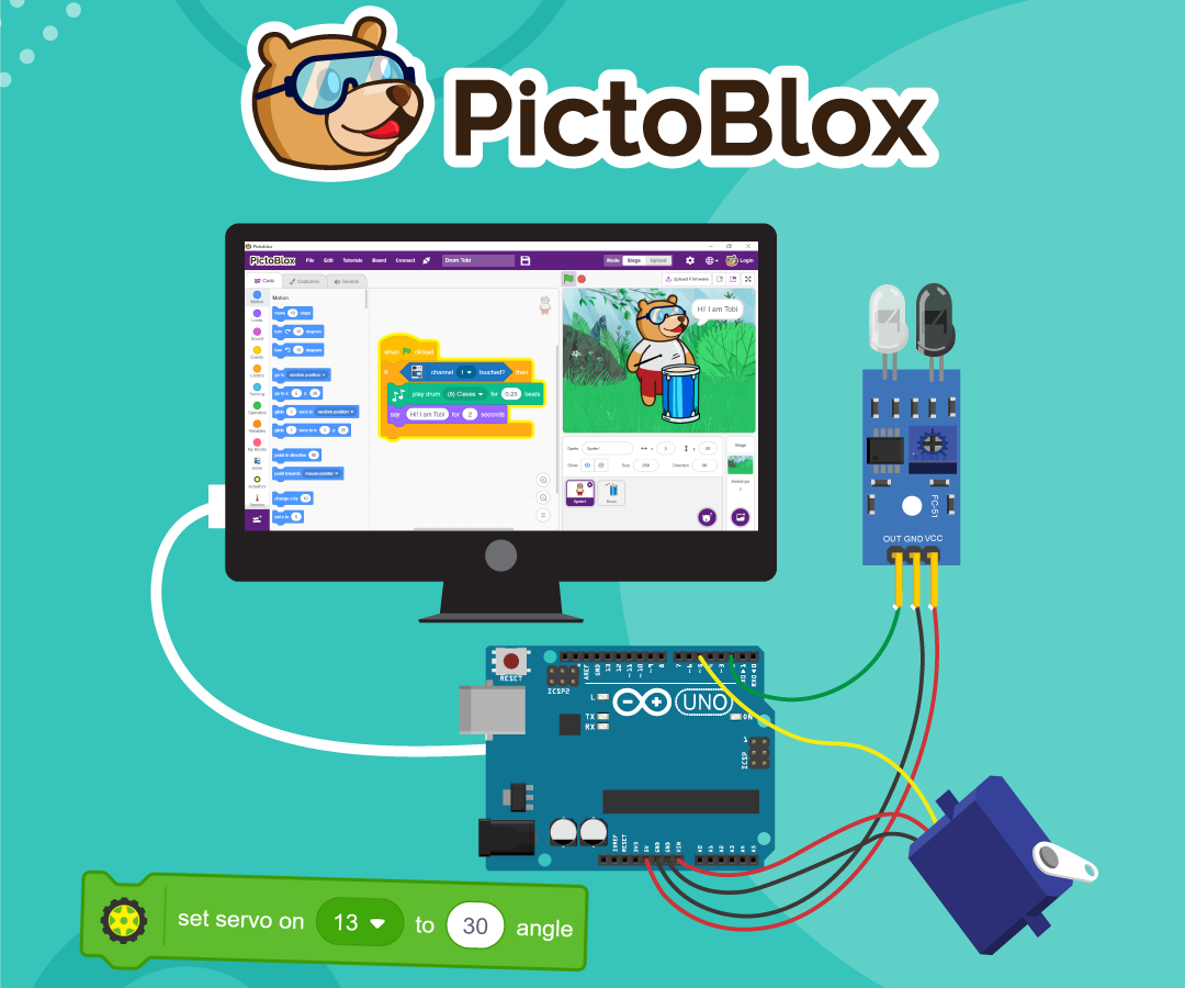Interface Actuators To Arduino Board Using Pictoblox Scratch Blocks Based Coding Software 7