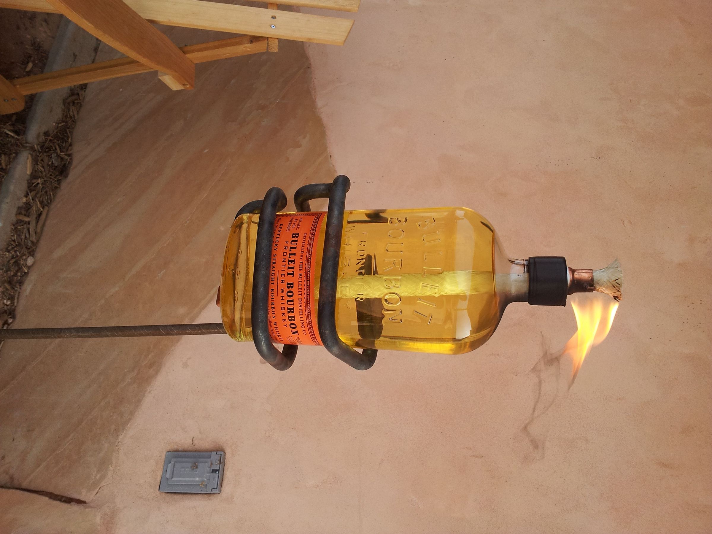 Bourbon Bottle Anti Mosquito Tiki Torch : 4 Steps - Instructables