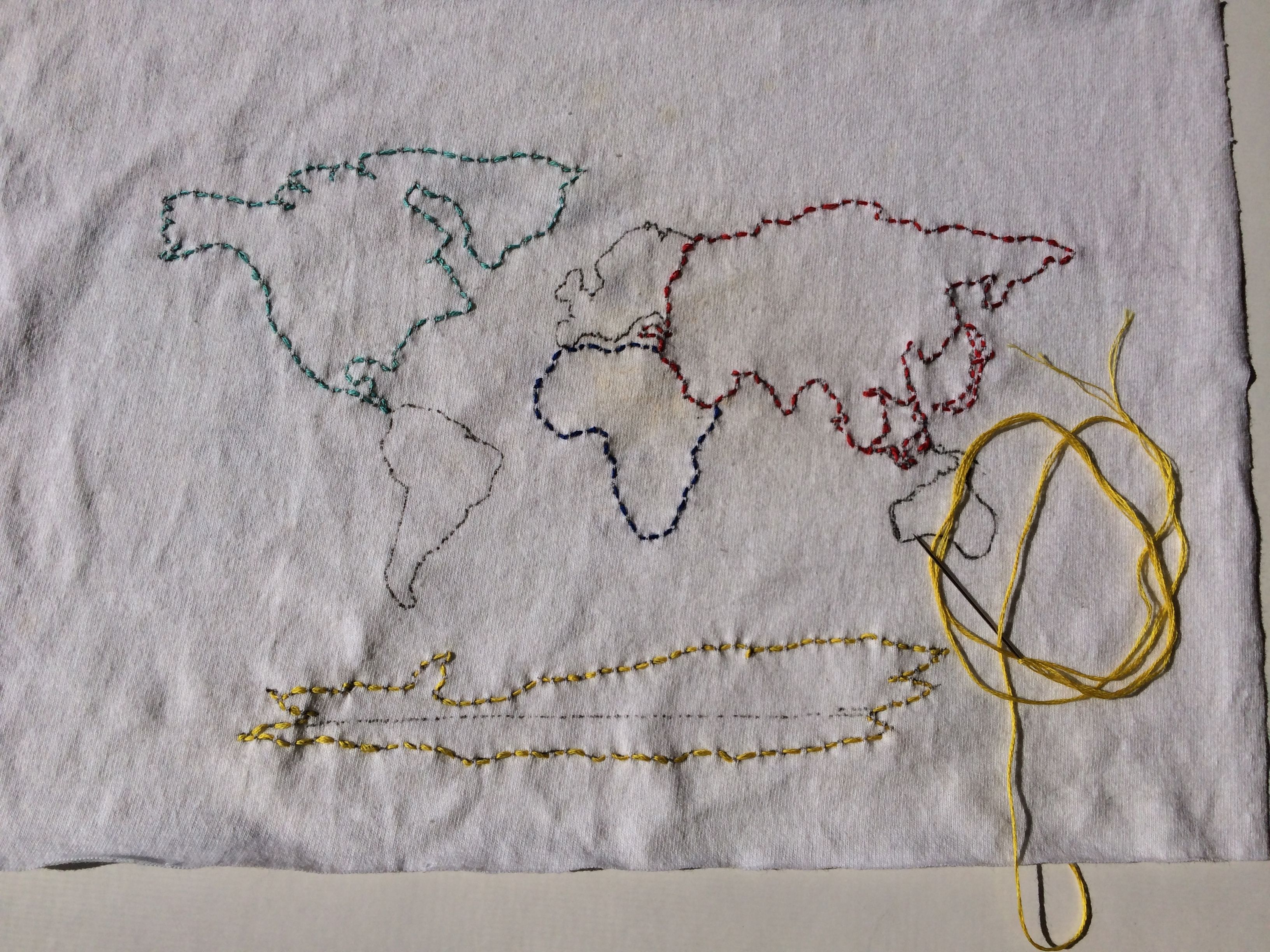 Hand Embroidered World Map : 17 Steps (with Pictures) - Instructables