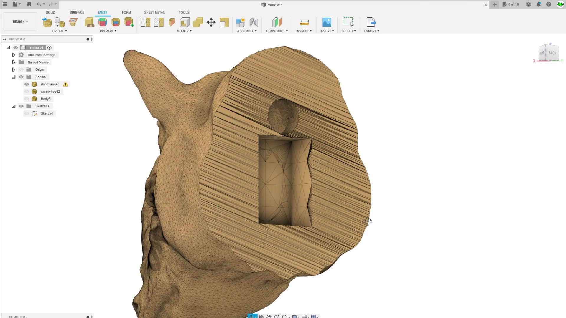 Large STL File Editting With FUSION 360 – Mesh Workspace (part 2) : 6 ...