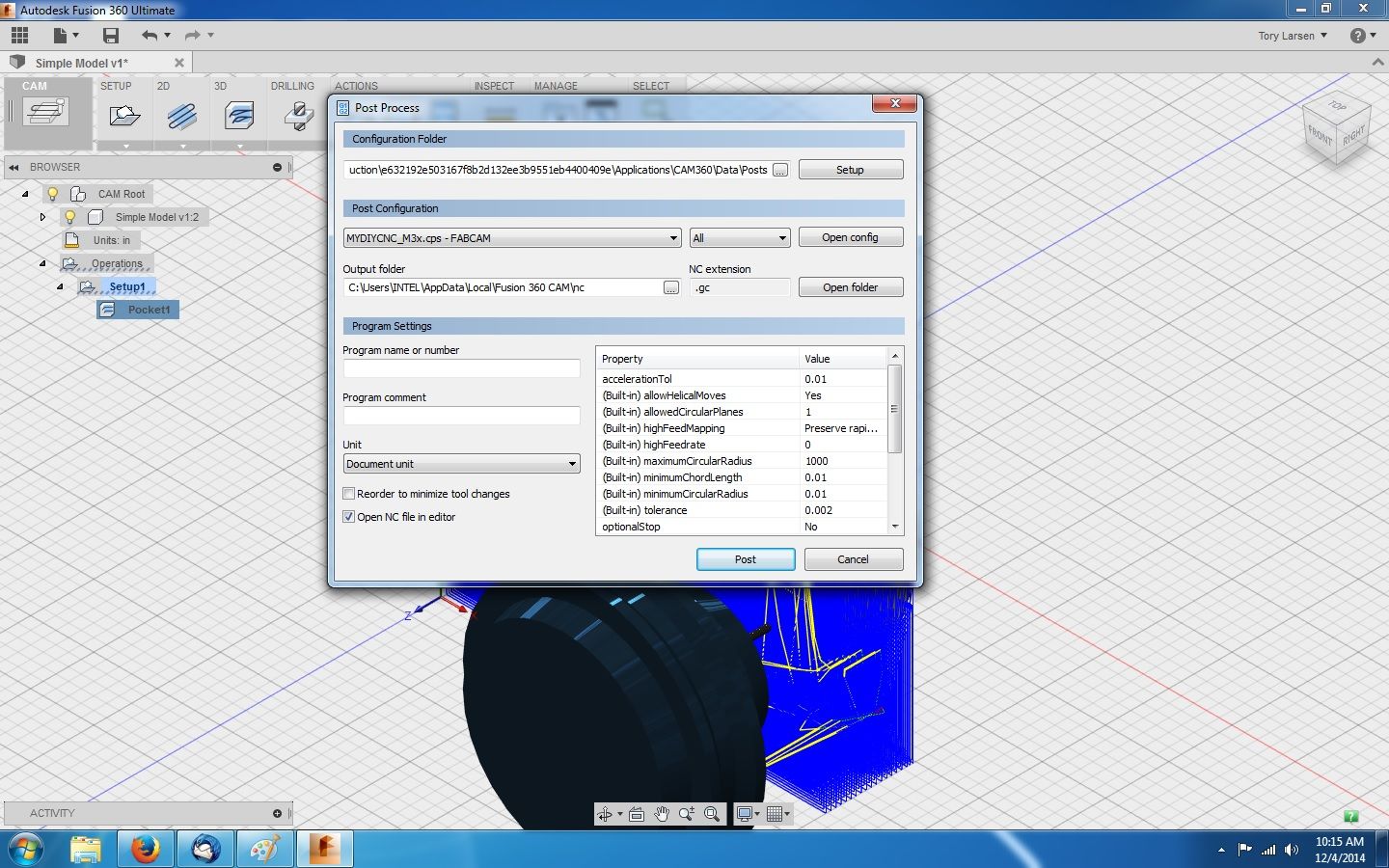 Creating a Simple 3D Model on Fusion 360 and Creating a Toolpath ...