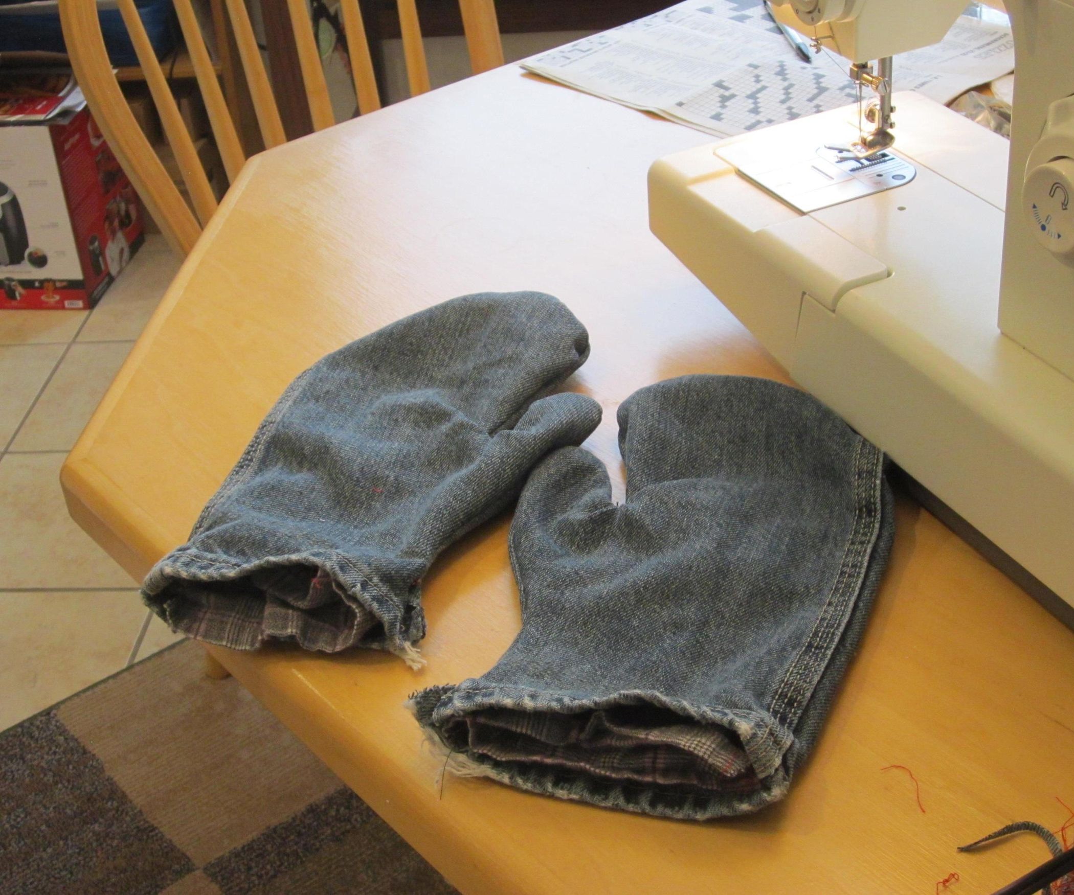Mittens, Recycled Flannel and Denim, Feel the Warm! : 4 Steps (with ...