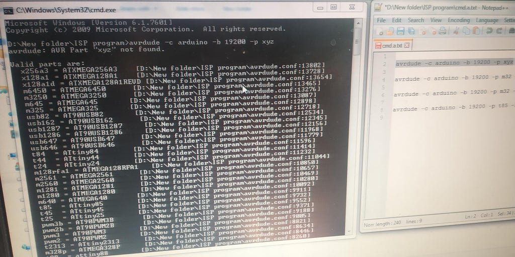 Arduino As Isp Burn Hex File In Avr Fuse In Avr Arduino As Programmer 10 Steps