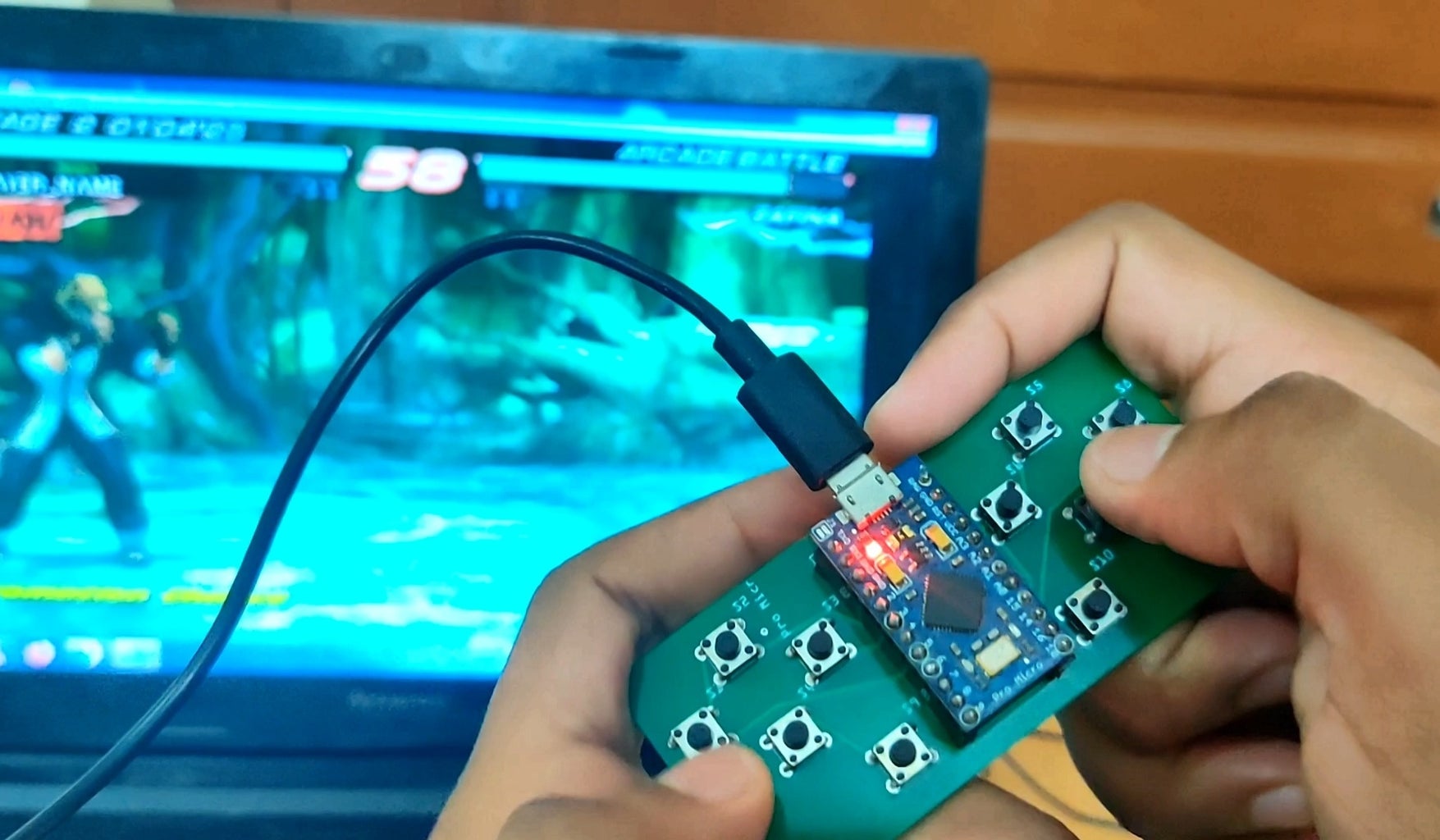Arduino Based Diy Game Controller Arduino Ps2 Game Controller Playing Tekken With Diy