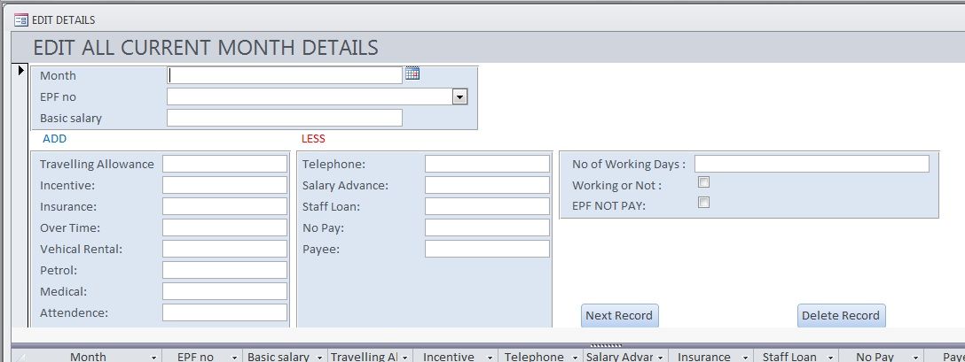 Payroll and Staff Attendance Database Using MS Access : 6 Steps ...