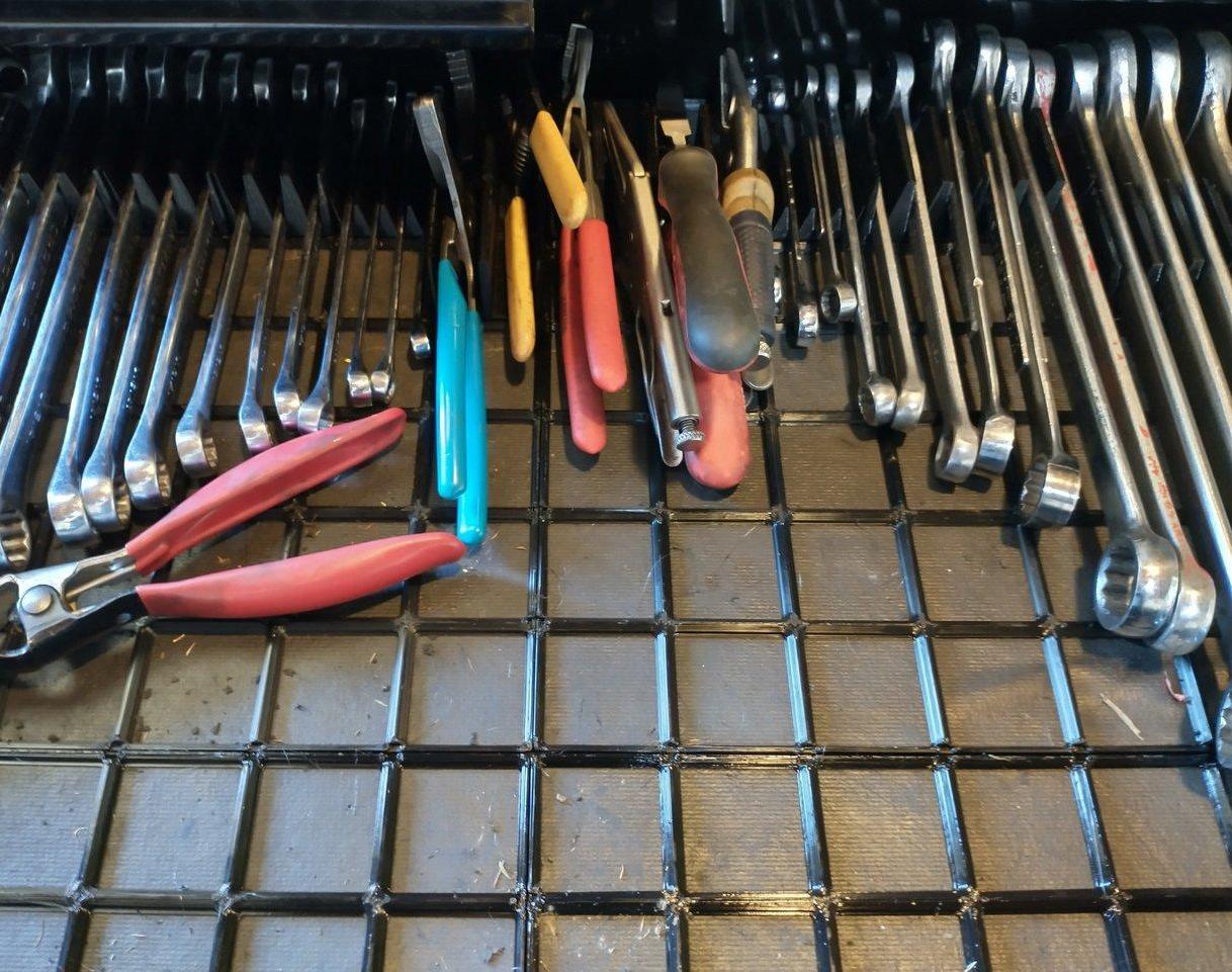 Toolbox wrench organizer store