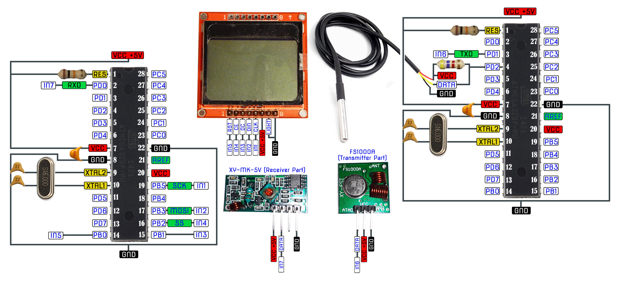 AVR Microcontroller. RF433 Wireless Temperature Sensor With LCD ...