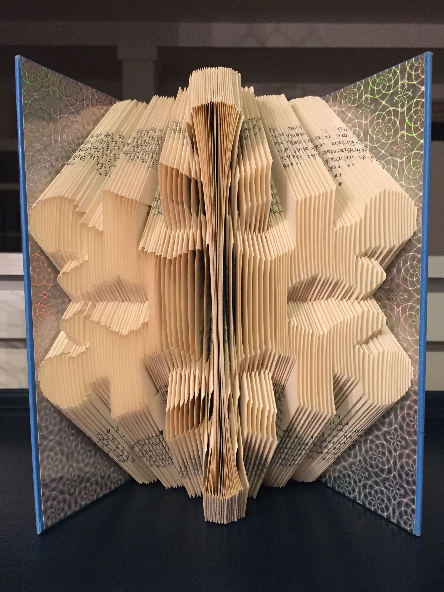 Snowflake Book Folding Pattern. Book Art Tutorial Using Template ...