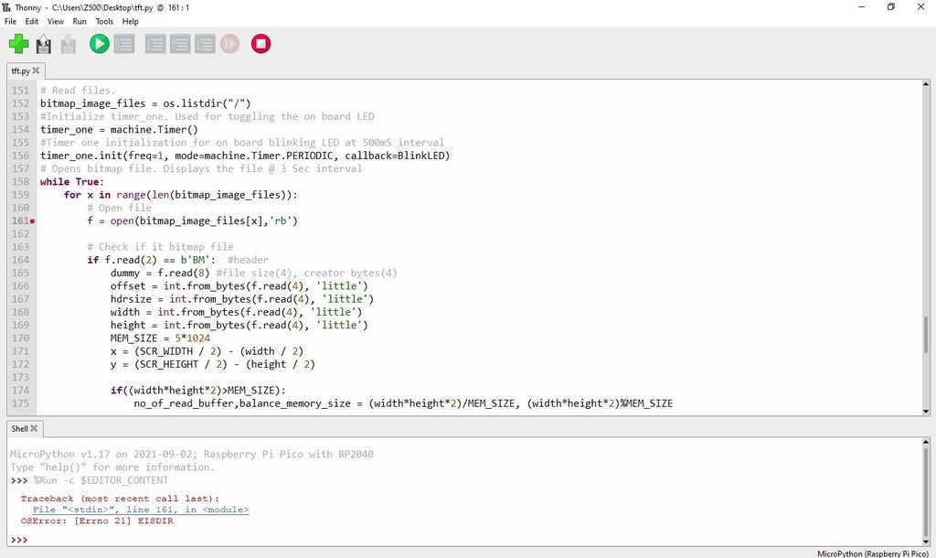 RPi Pico – 3.5 Inch (320x480) HVGA TFT LCD (ILI9488) – Bitmap Image ...
