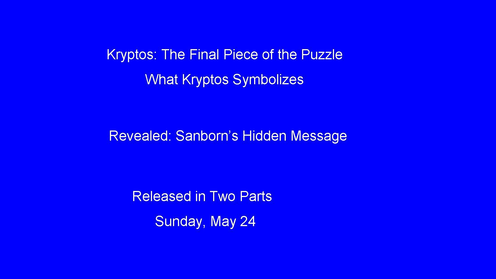 How to Solve Sanborn' S Kryptos: Part 11- K4 Final Solution Part 2 : 10 ...