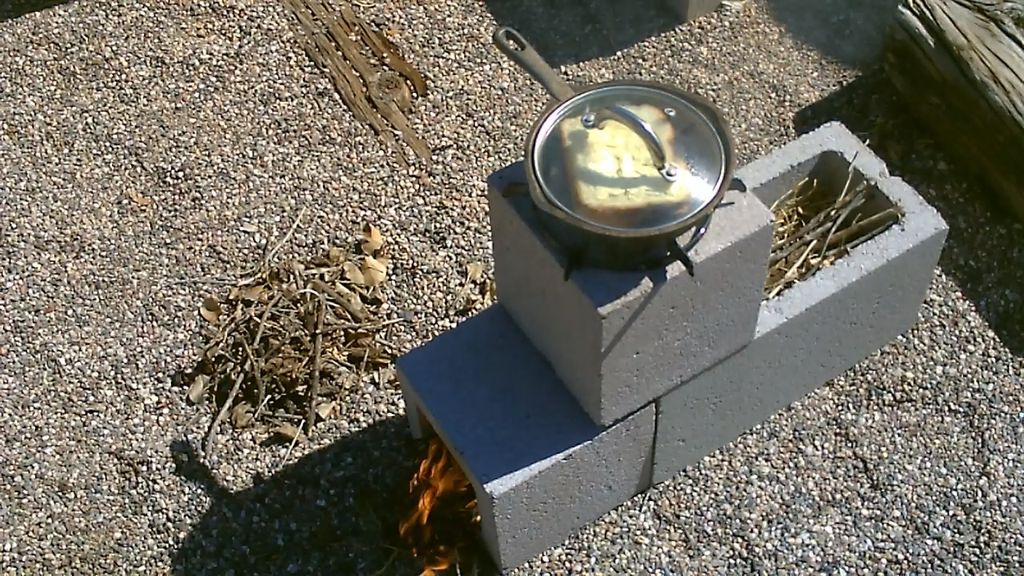 Rocket Stove From Cinder Blocks The (3 Block) Rocket Stove! Concrete